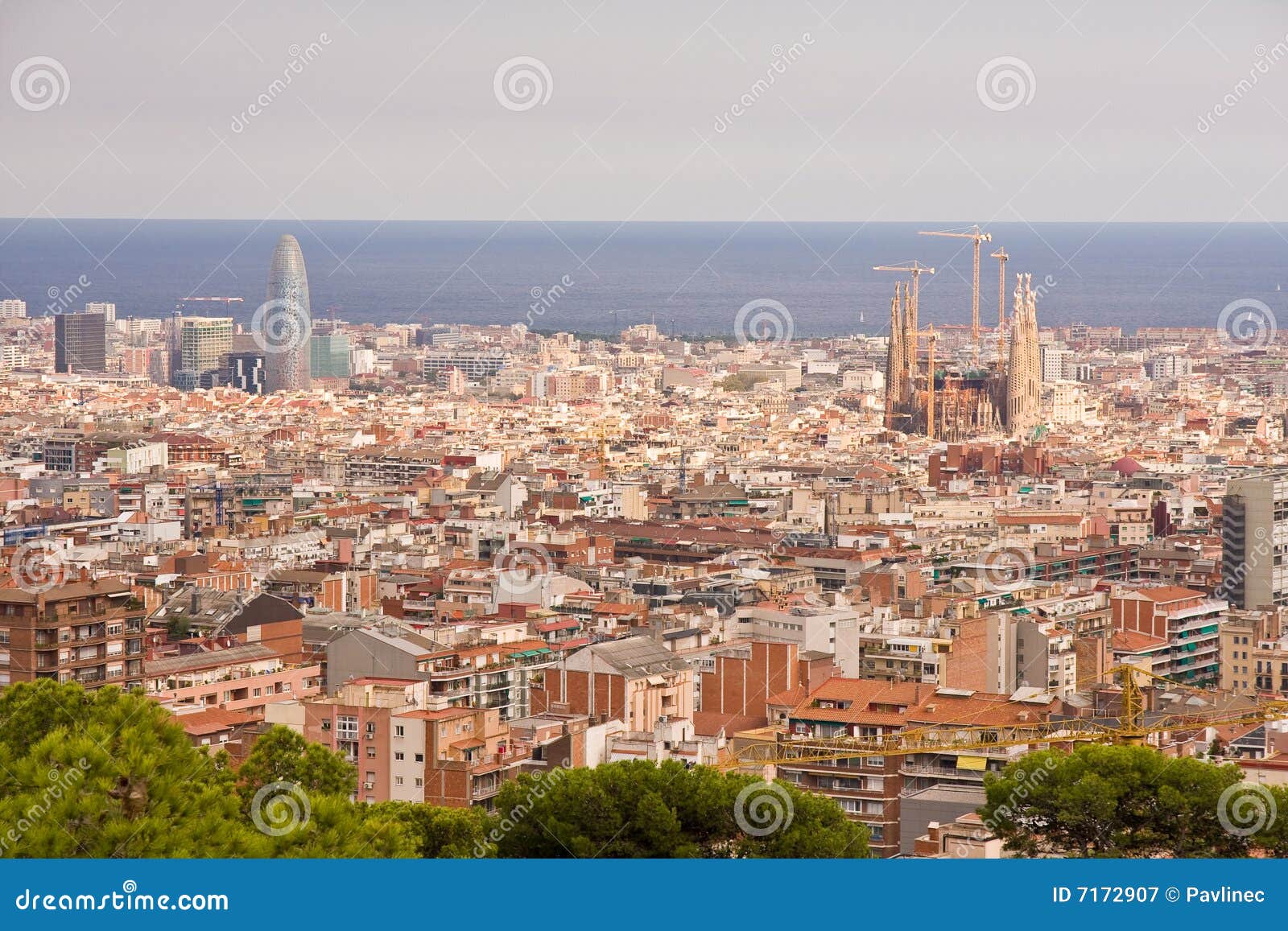 Barcelona cityscape stock image. Image of heat, ocean - 7172907