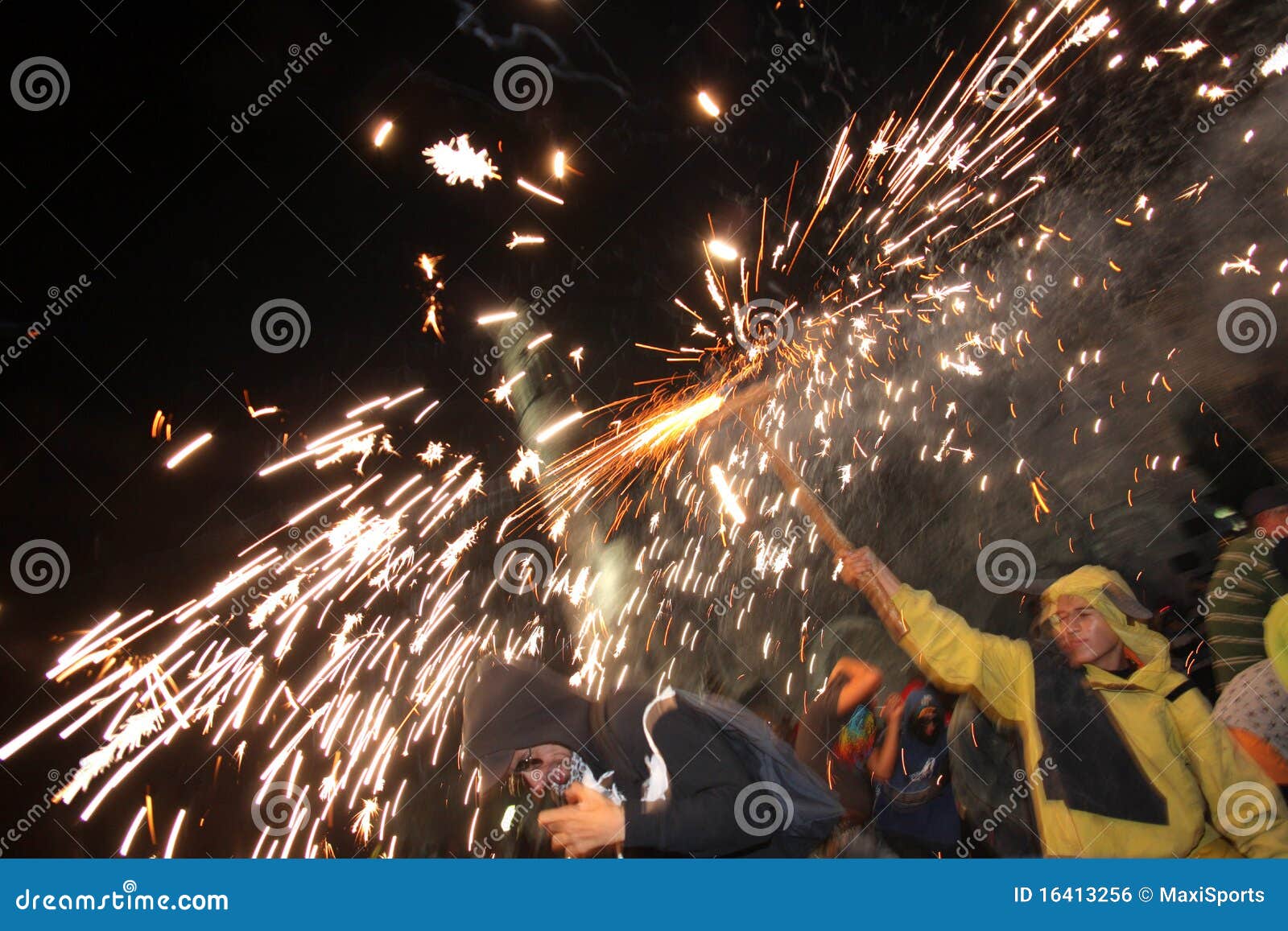 Barcelona Fire-run party editorial photo. Image of culture - 16413256