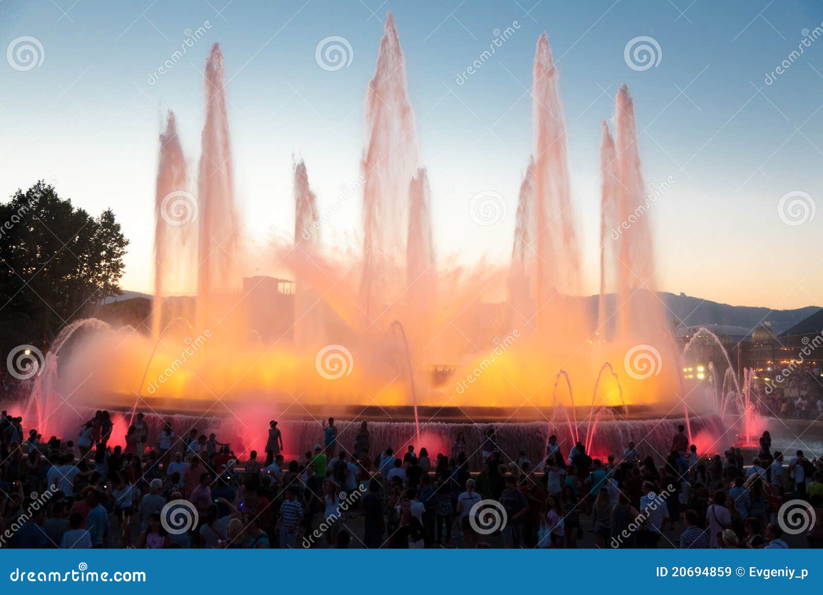 Barcelona Font Magica or Magic Fountain Editorial Stock Image - Image ...