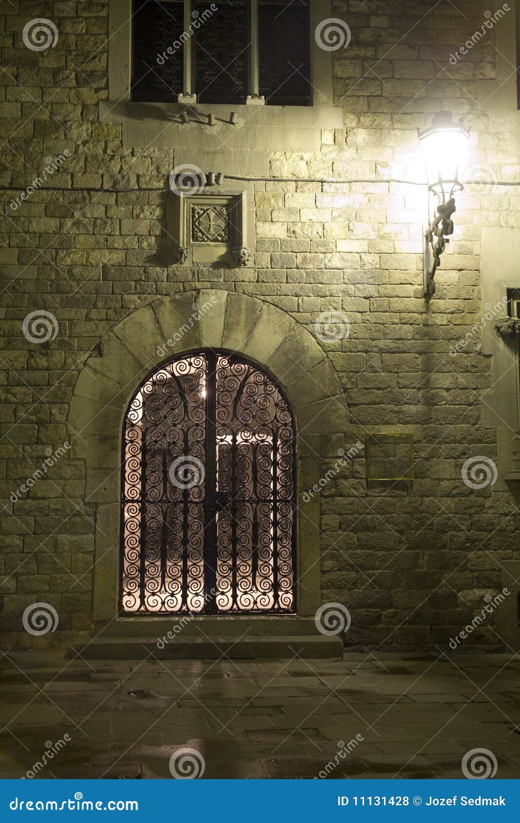 Barcelona - Gate of Gothic House in the Night Stock Photo - Image of ...