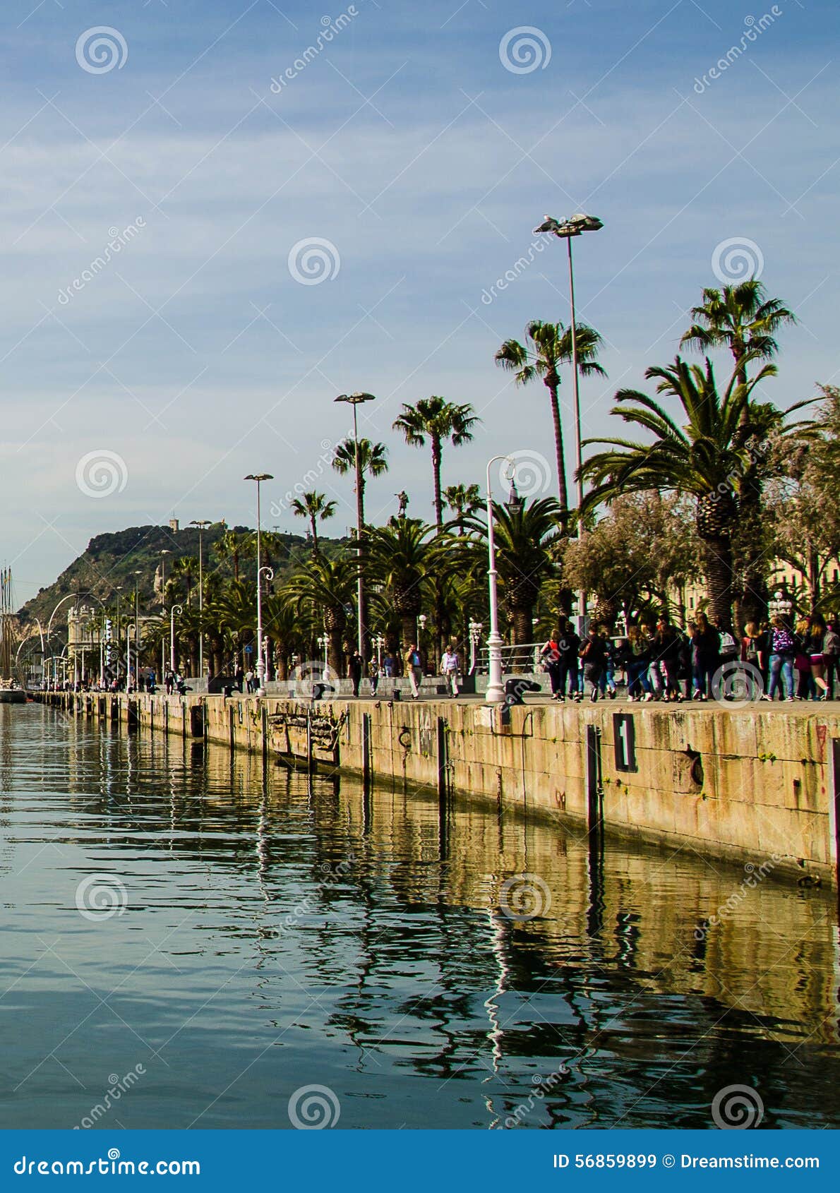 Barcelona Harbor stock image. Image of blue, dock, harbour - 56859899