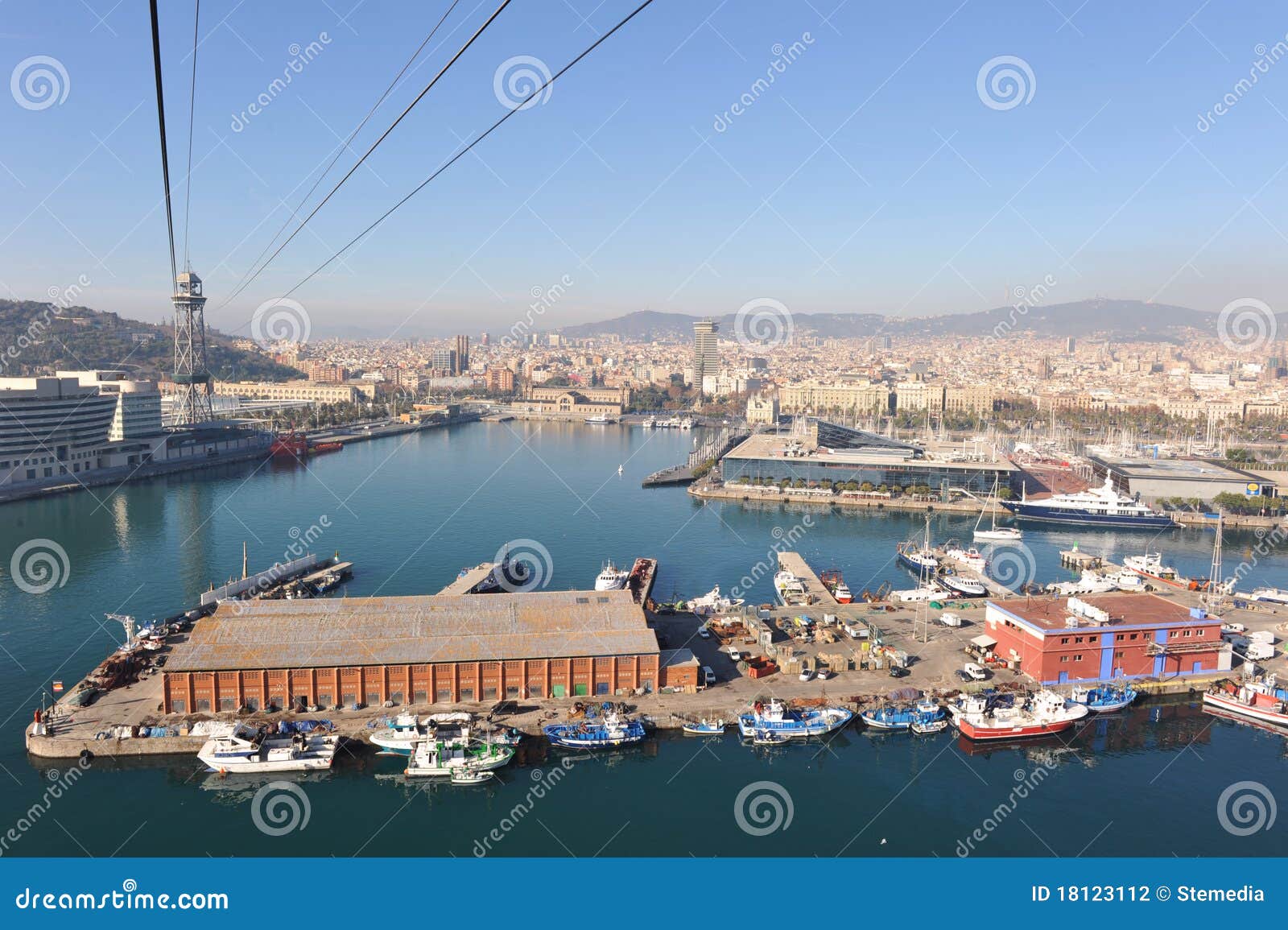 Barcelona harbour stock photo. Image of water, sailors - 18123112