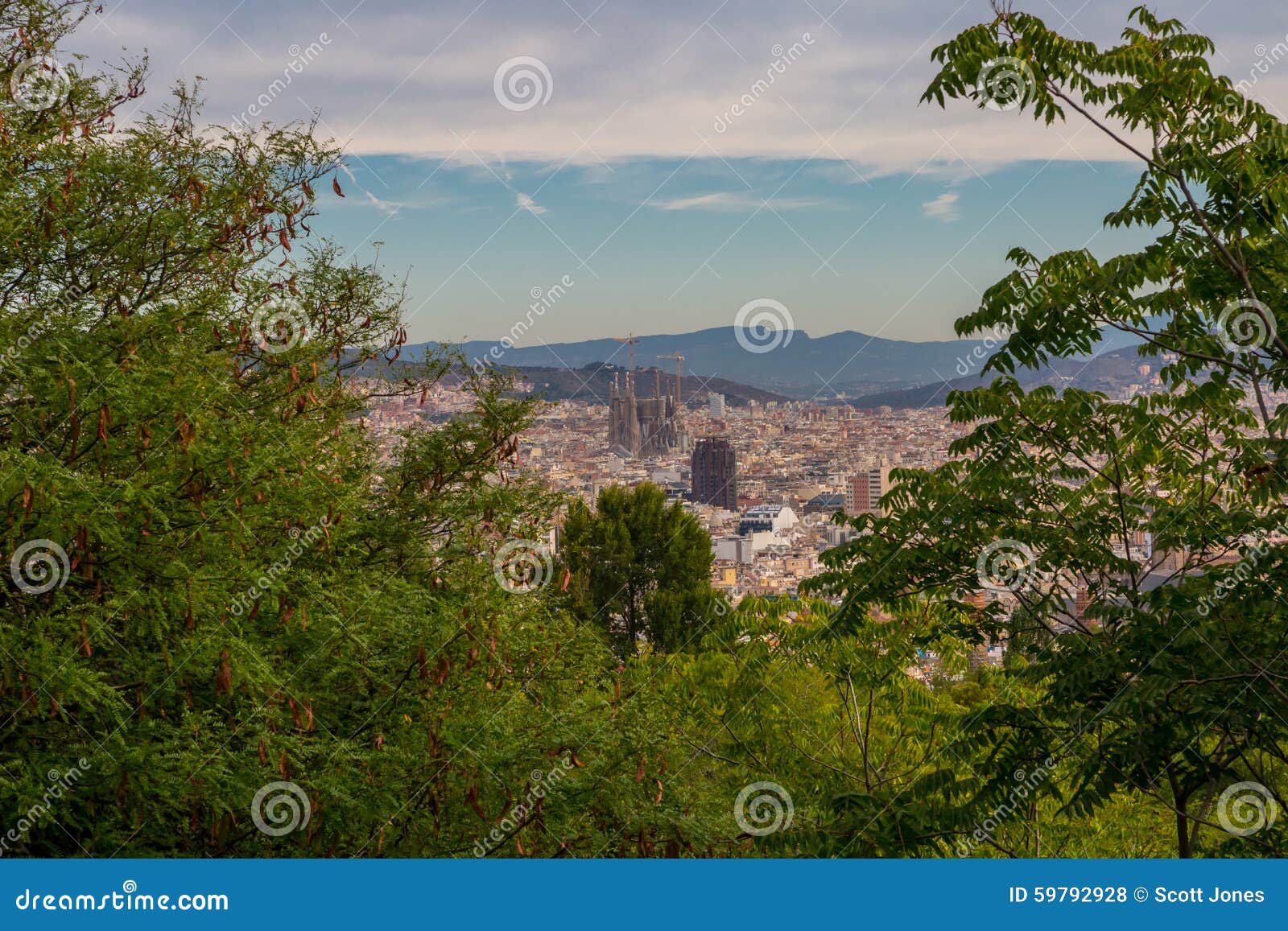 Barcelona Landscape stock photo. Image of buildings, europe - 59792928