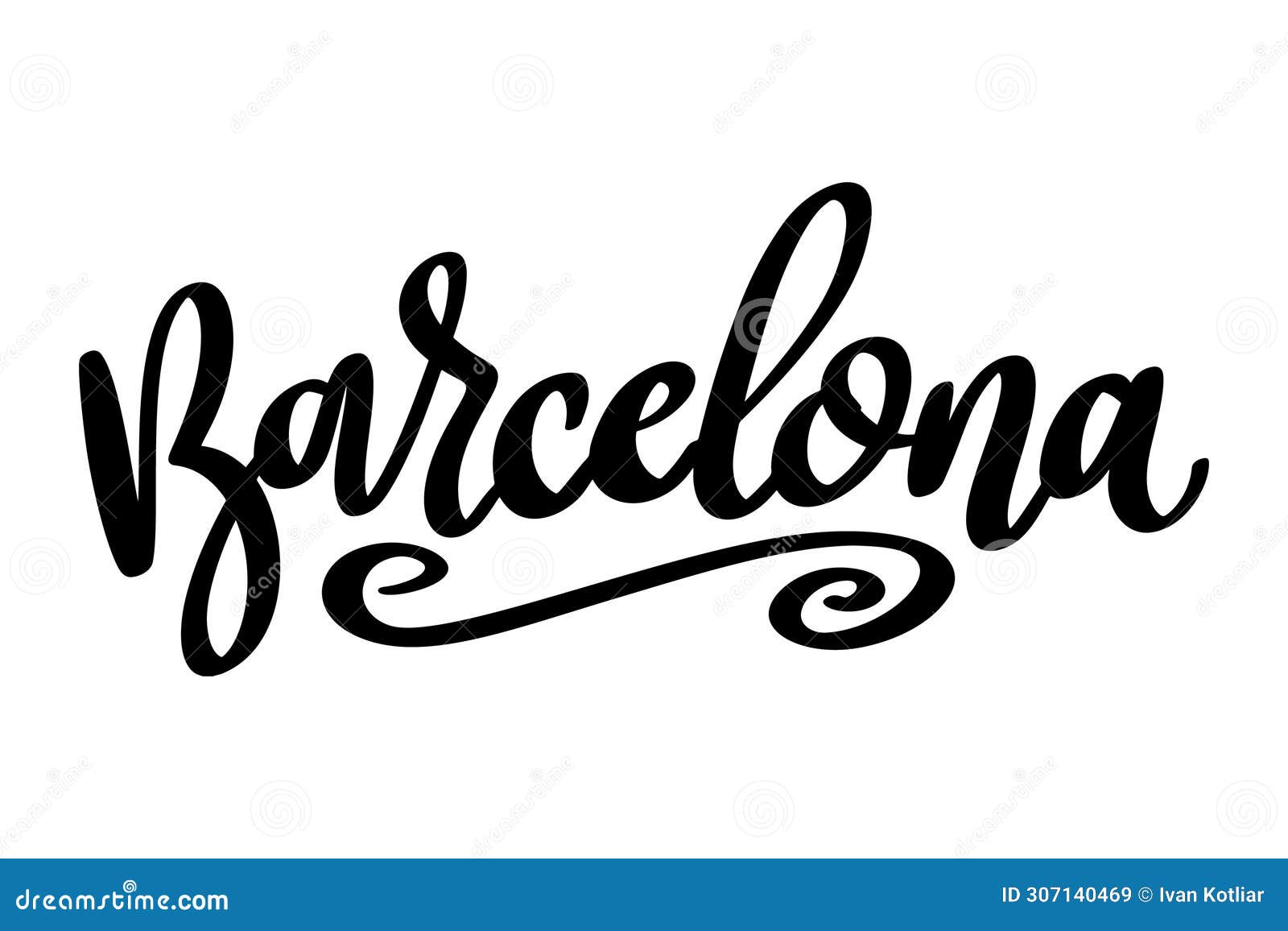 Barcelona. Lettering Phrase Isolated on White Stock Vector ...
