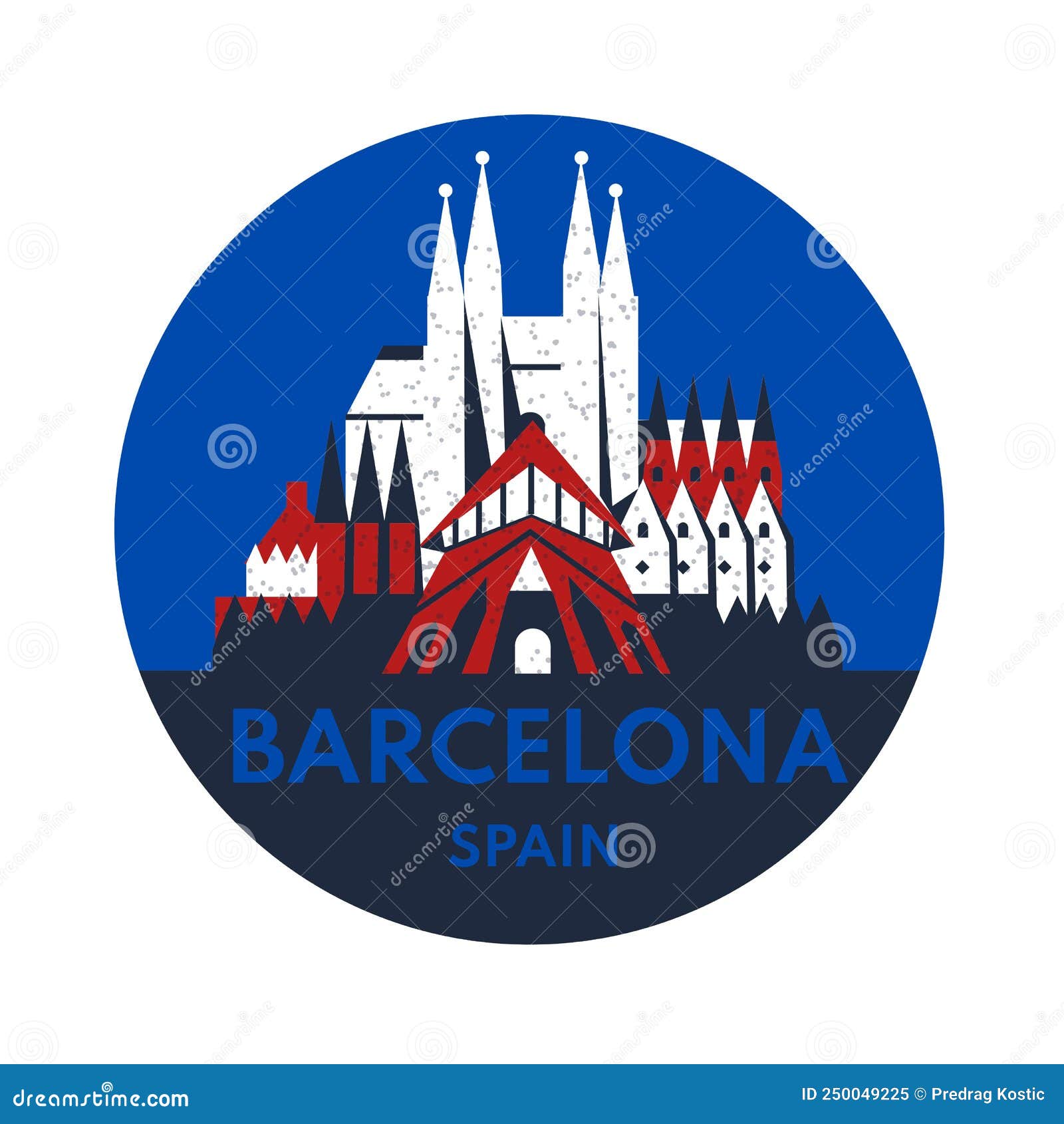 Barcelona logo design stock illustration. Illustration of hand - 250049225