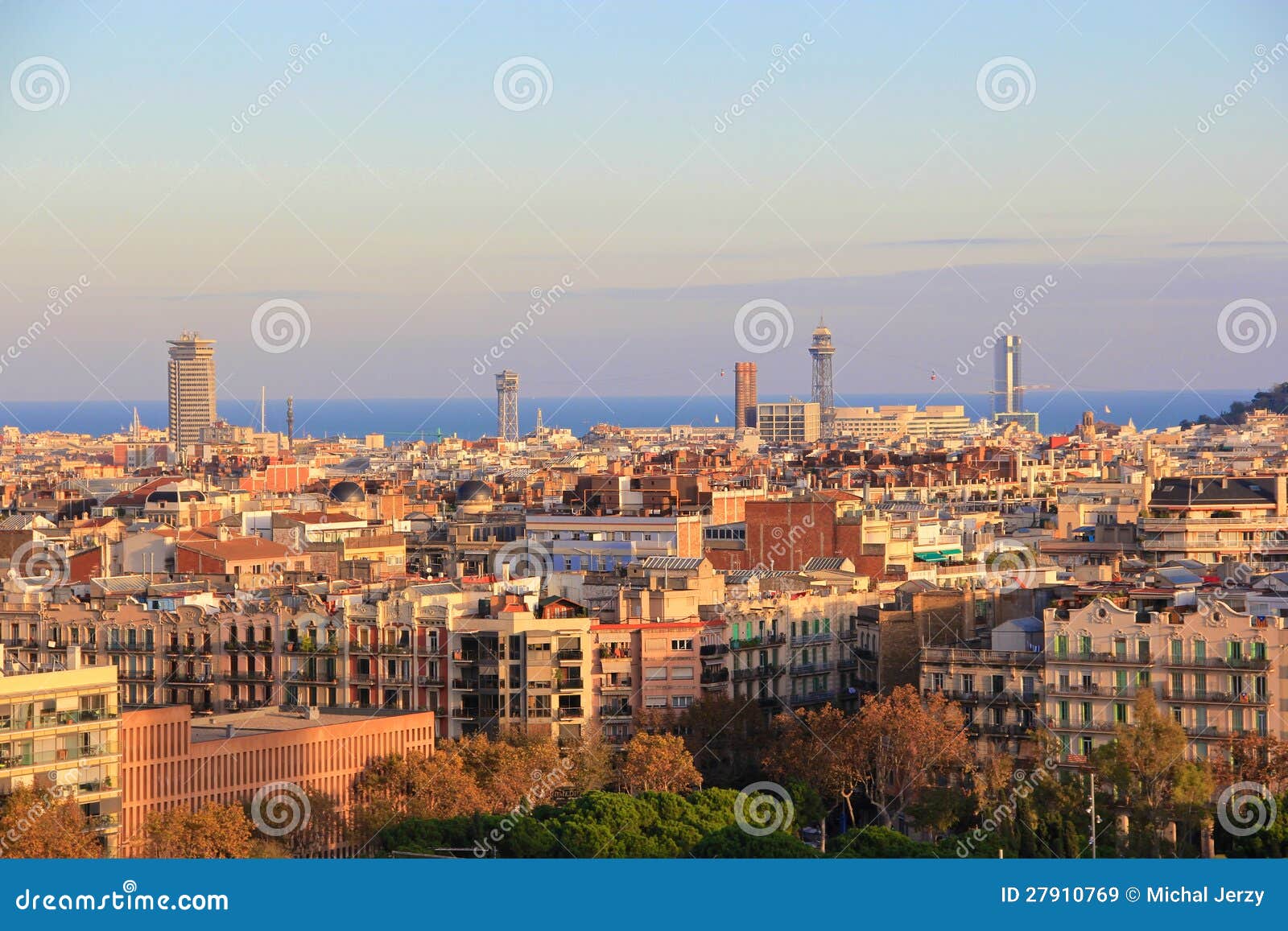 Barcelona panorama stock image. Image of holiday, livigin - 27910769