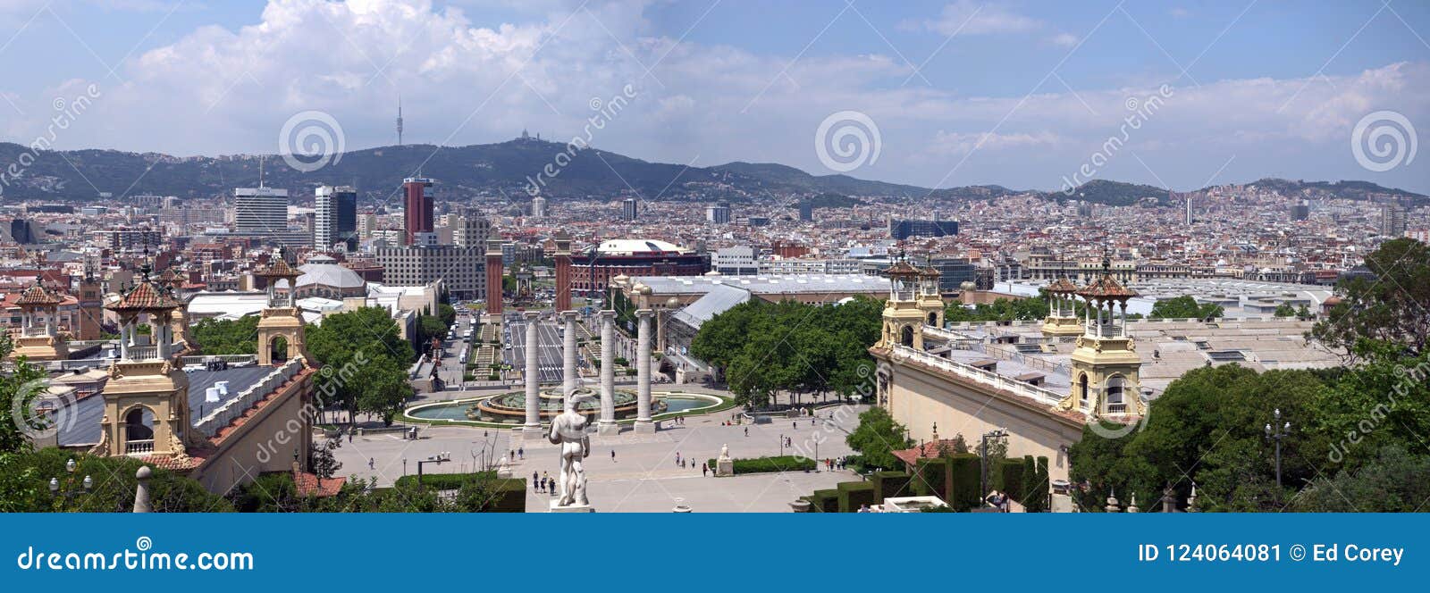 Barcelona Panorama Looking West Editorial Photo - Image of skyline ...