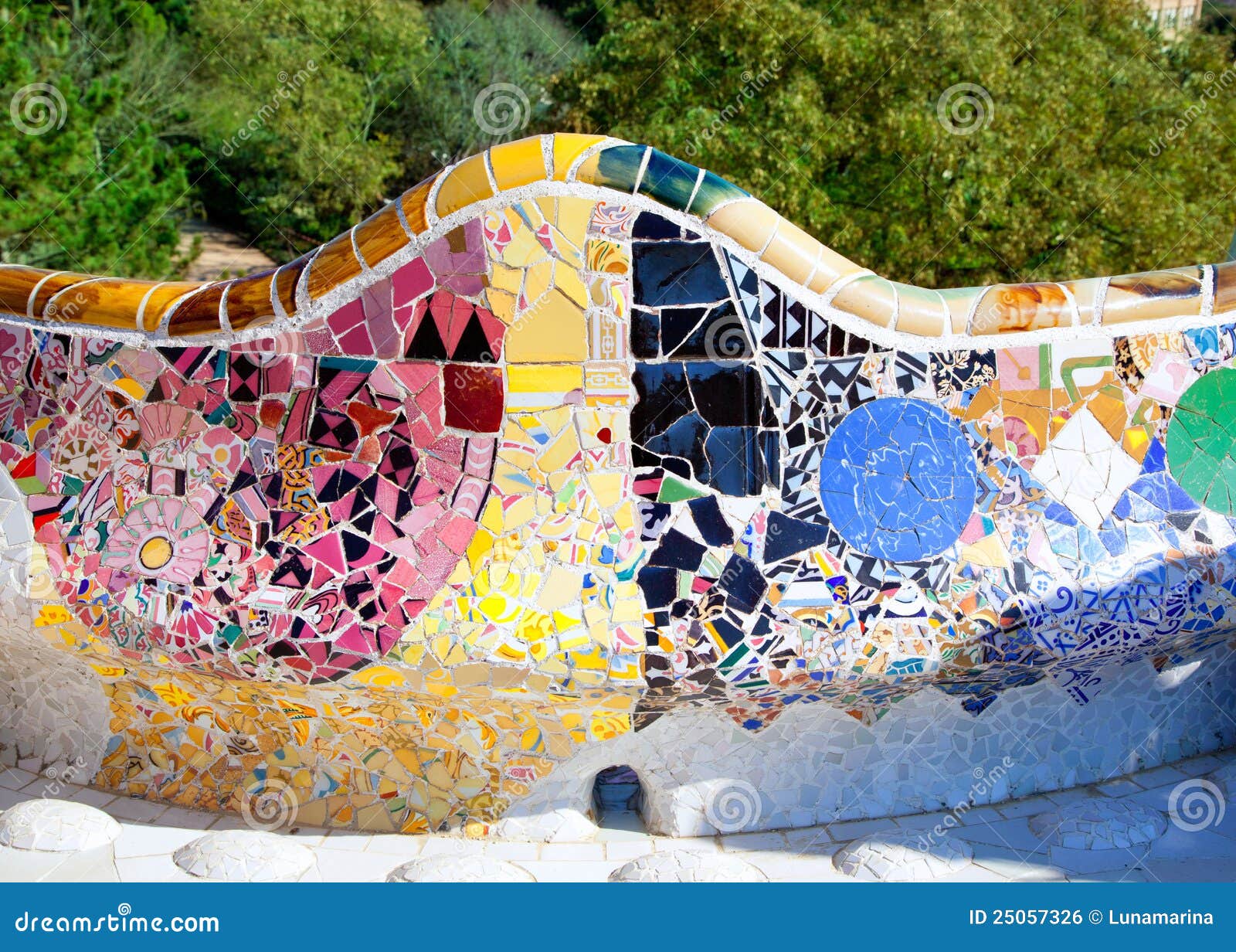 Barcelona Park Guell Of Gaudi Stone Columns Royalty-Free Stock ...