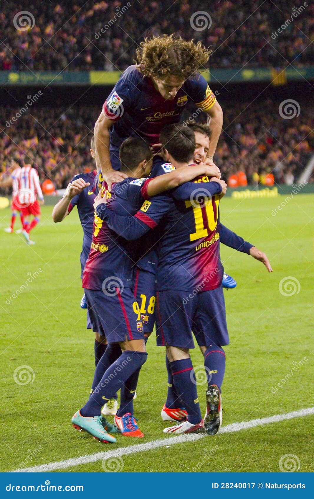 Barcelona Players Celebrating a Goal Editorial Photography - Image of ...