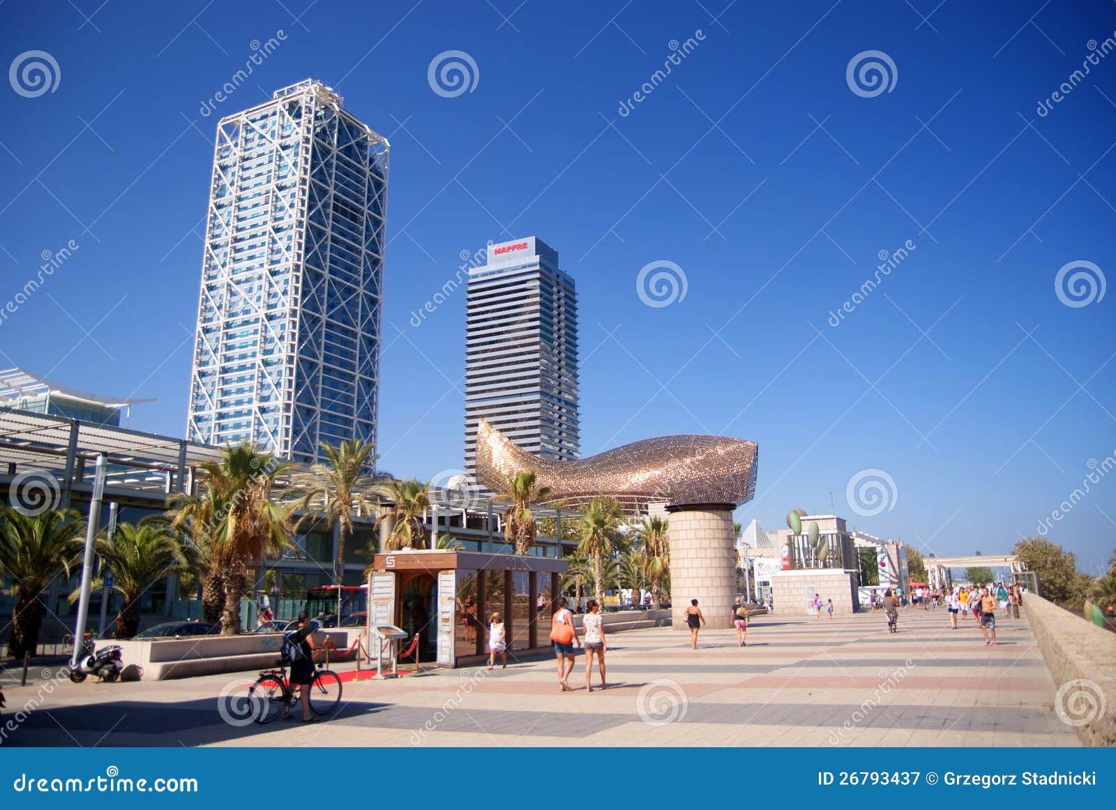 Barcelona promenade editorial photography. Image of olympic - 26793437