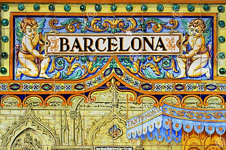 Barcelona sign stock image. Image of picturesque, deco - 25264263