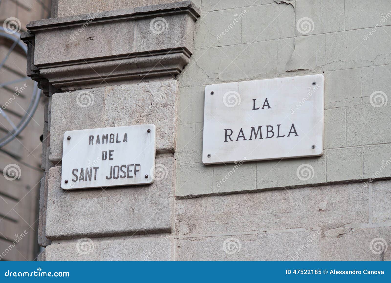 Barcelona, sign the rambla stock image. Image of european - 47522185