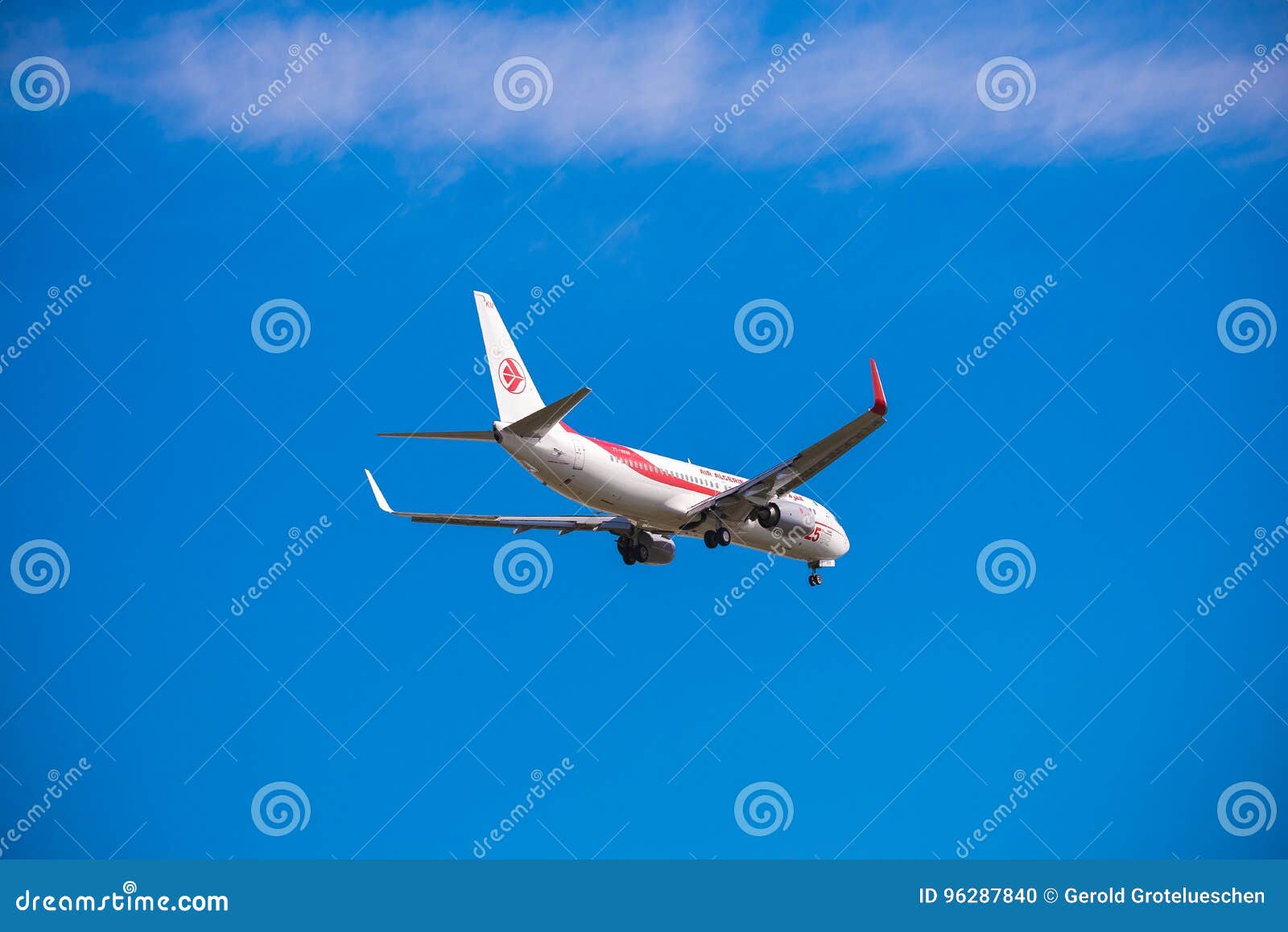 BARCELONA, SPAIN - AUGUST 20, 2016: Airplane in the Sky Over Barcelona ...