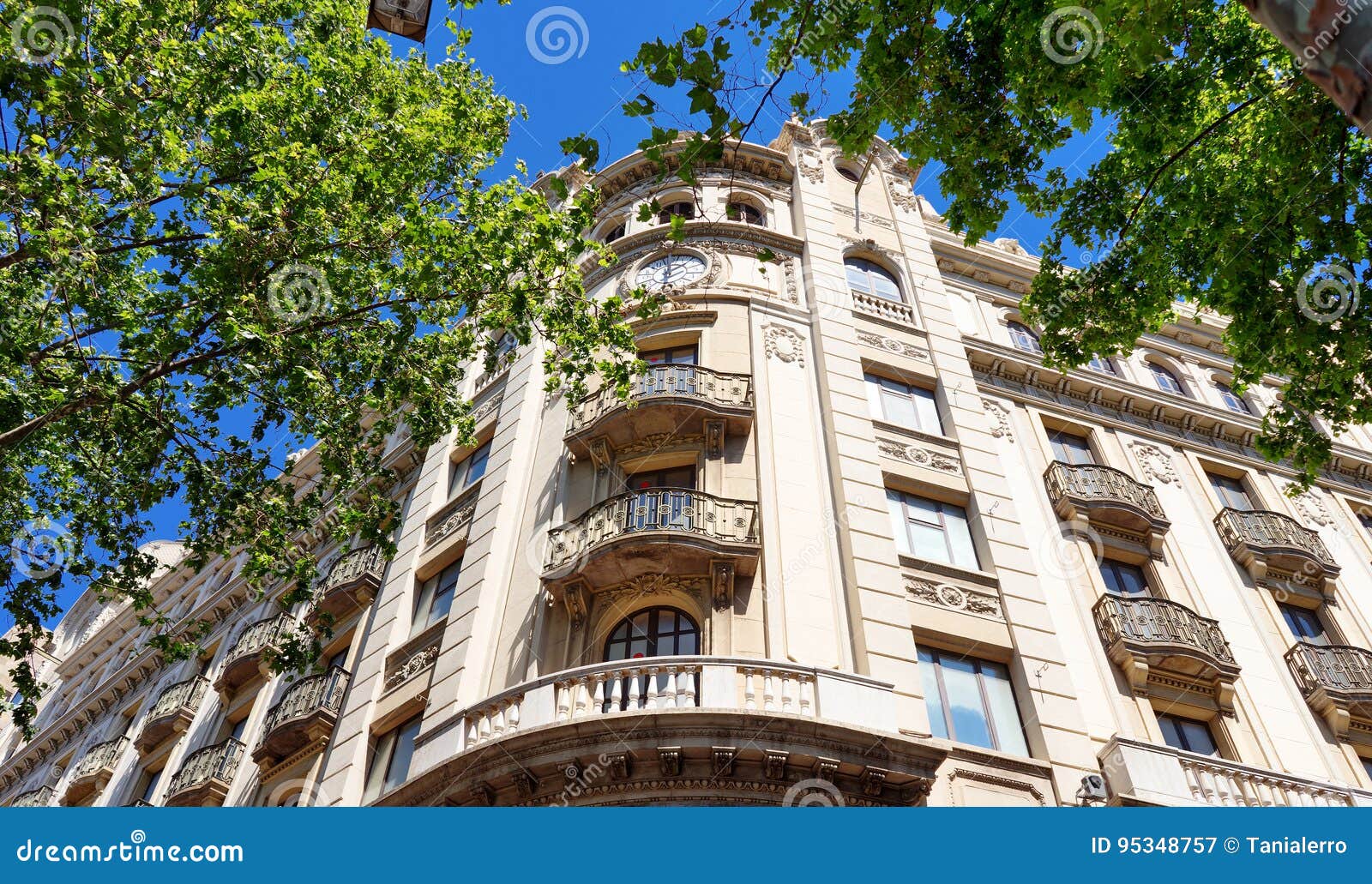 Barcelona, Spain, Europe - Characteristic Building Facade View Stock ...