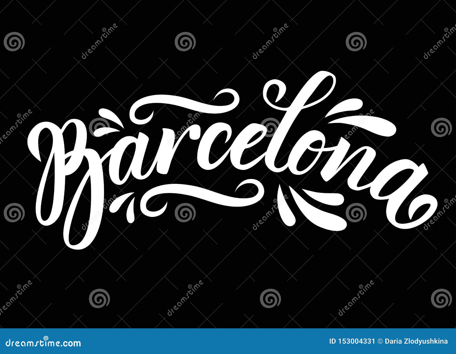Barcelona. Spain. Lettering Stock Illustration - Illustration of vector ...