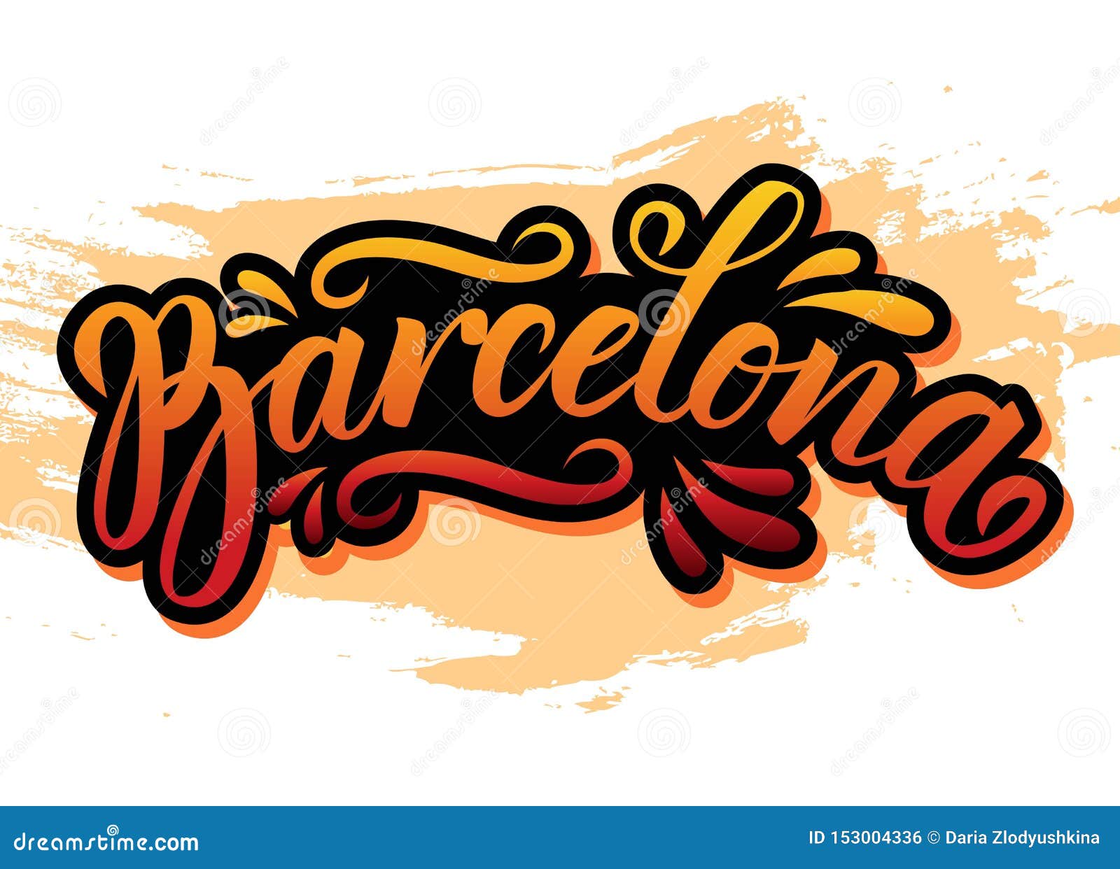 Spain Lettering Text With Cathedral Silhouette, Rose. Travel Design ...