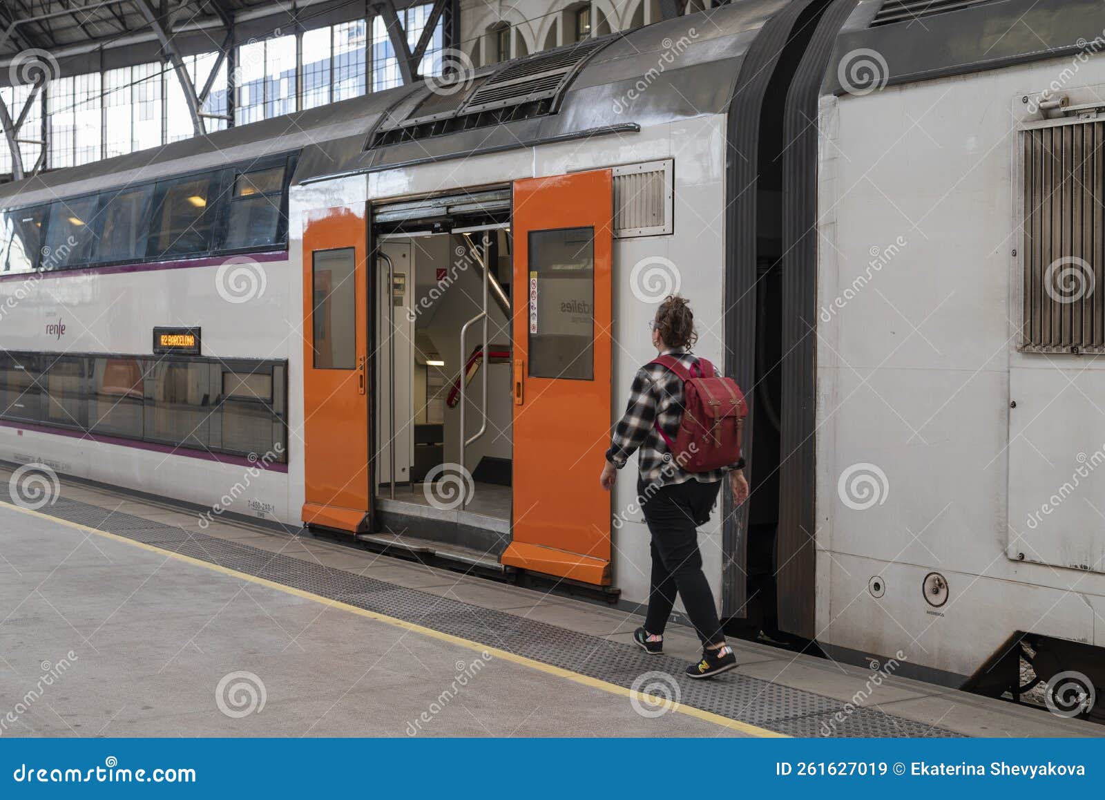 Barcelona Spain, November 14, 2022 . Train at the Station Editorial ...