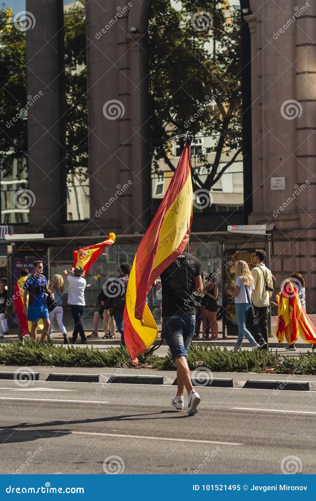 Barcelona, Spain, 8th August 2017: Demonstration for Unity with Spain ...
