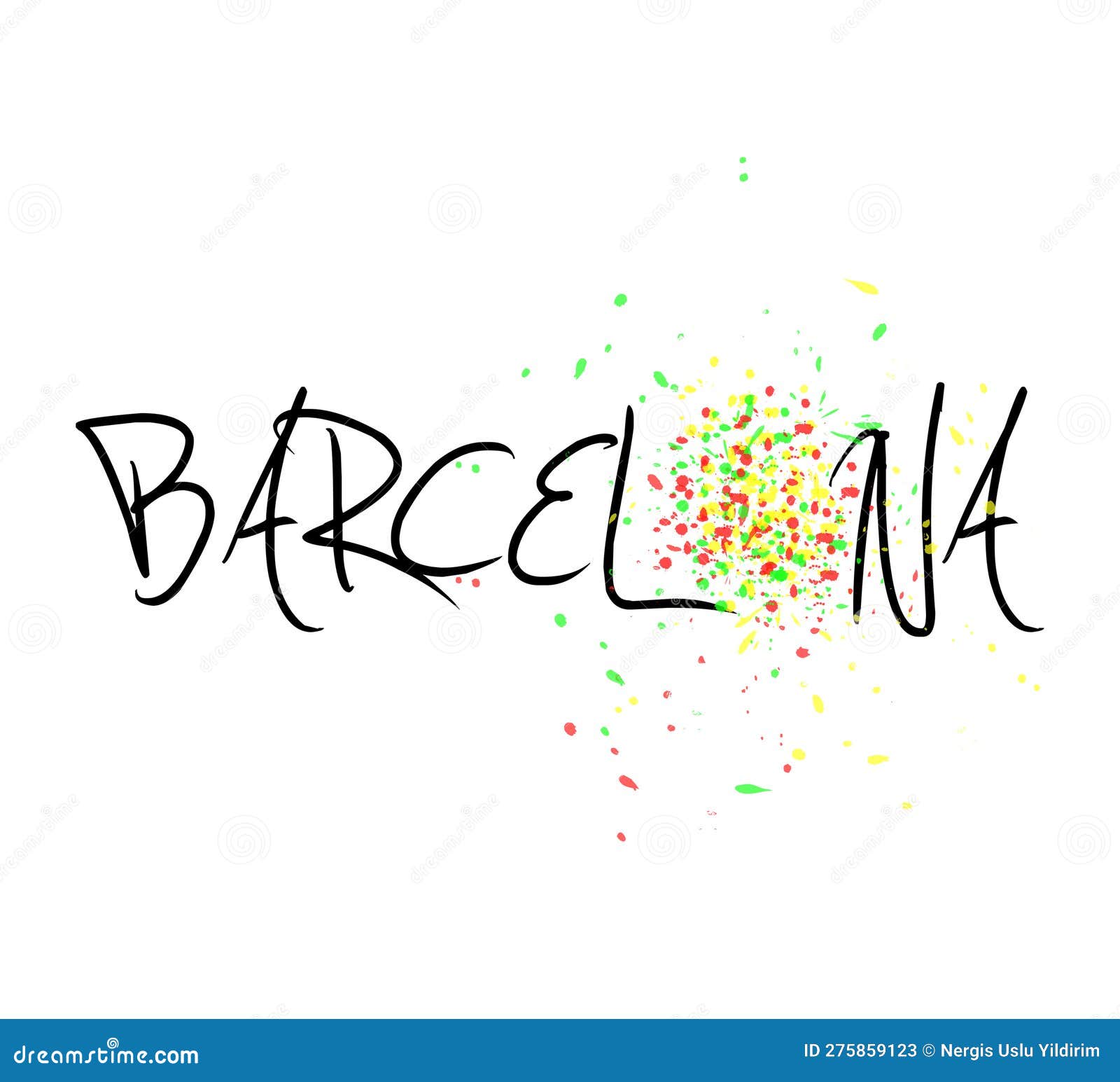 Barcelona Text with Paint Drops Stock Vector - Illustration of ...