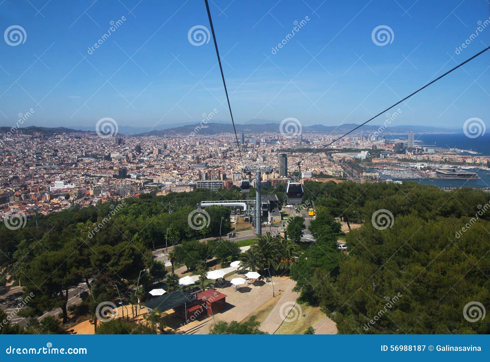 Barcelona. View of the City from Montjuic Funicular. Stock Image ...