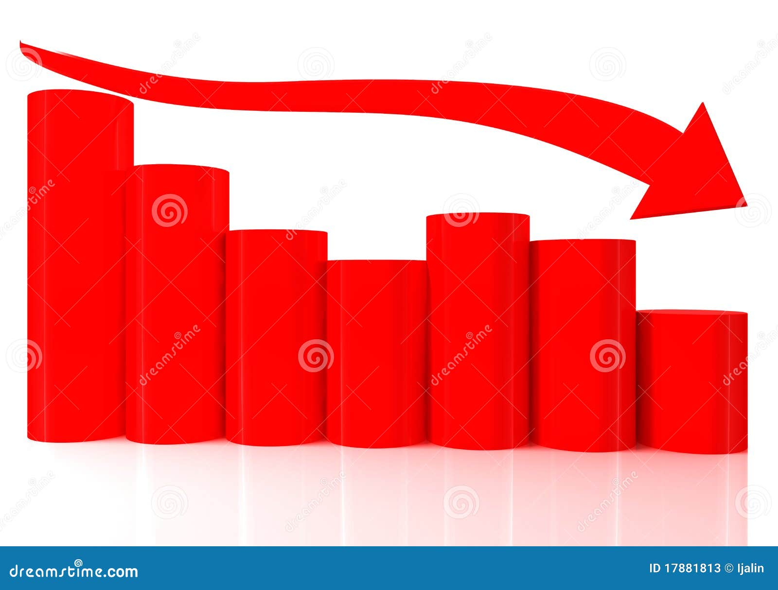 Barchart With Arrows. Up Down Arrows On Chart. 2 Colors. Cartoon Vector ...