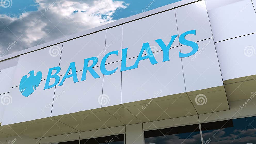 Barclays Logo on the Modern Building Facade. Editorial 3D Rendering ...