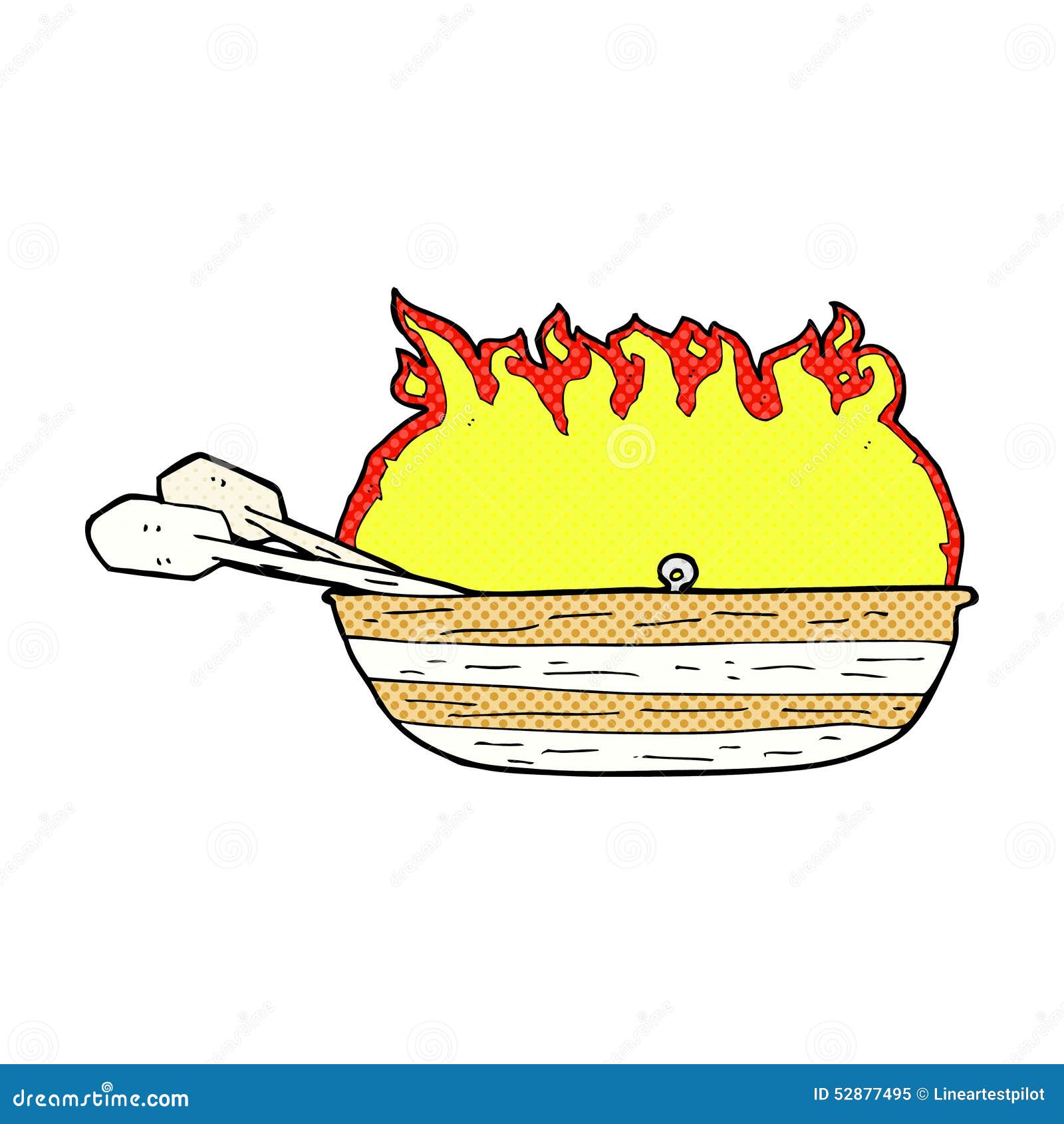 Barco Ardiente De La Historieta Cómica Stock de ilustración ...