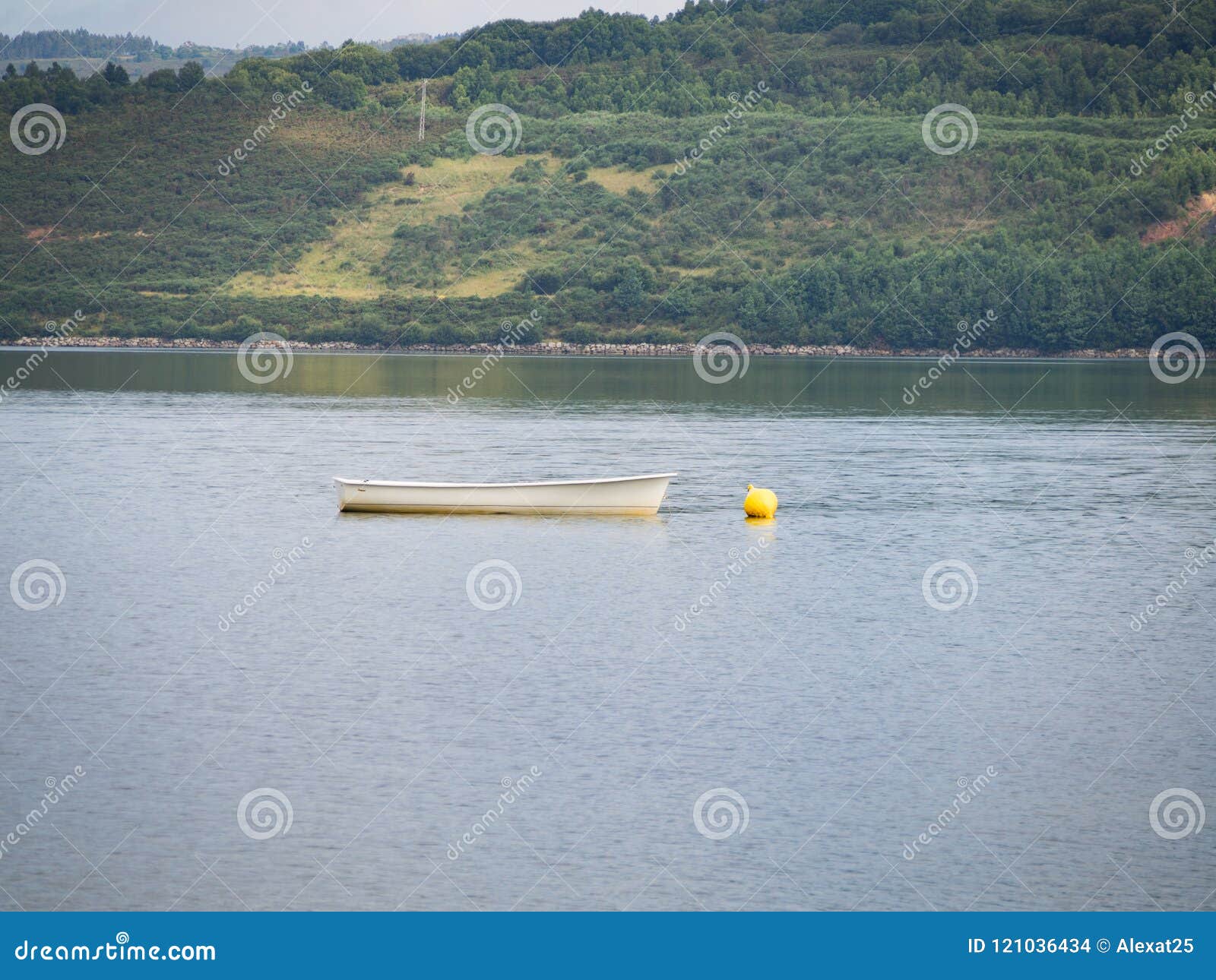 Barco Com Uma Boia Em Um Lago Foto de Stock - Imagem de curso, nave ...