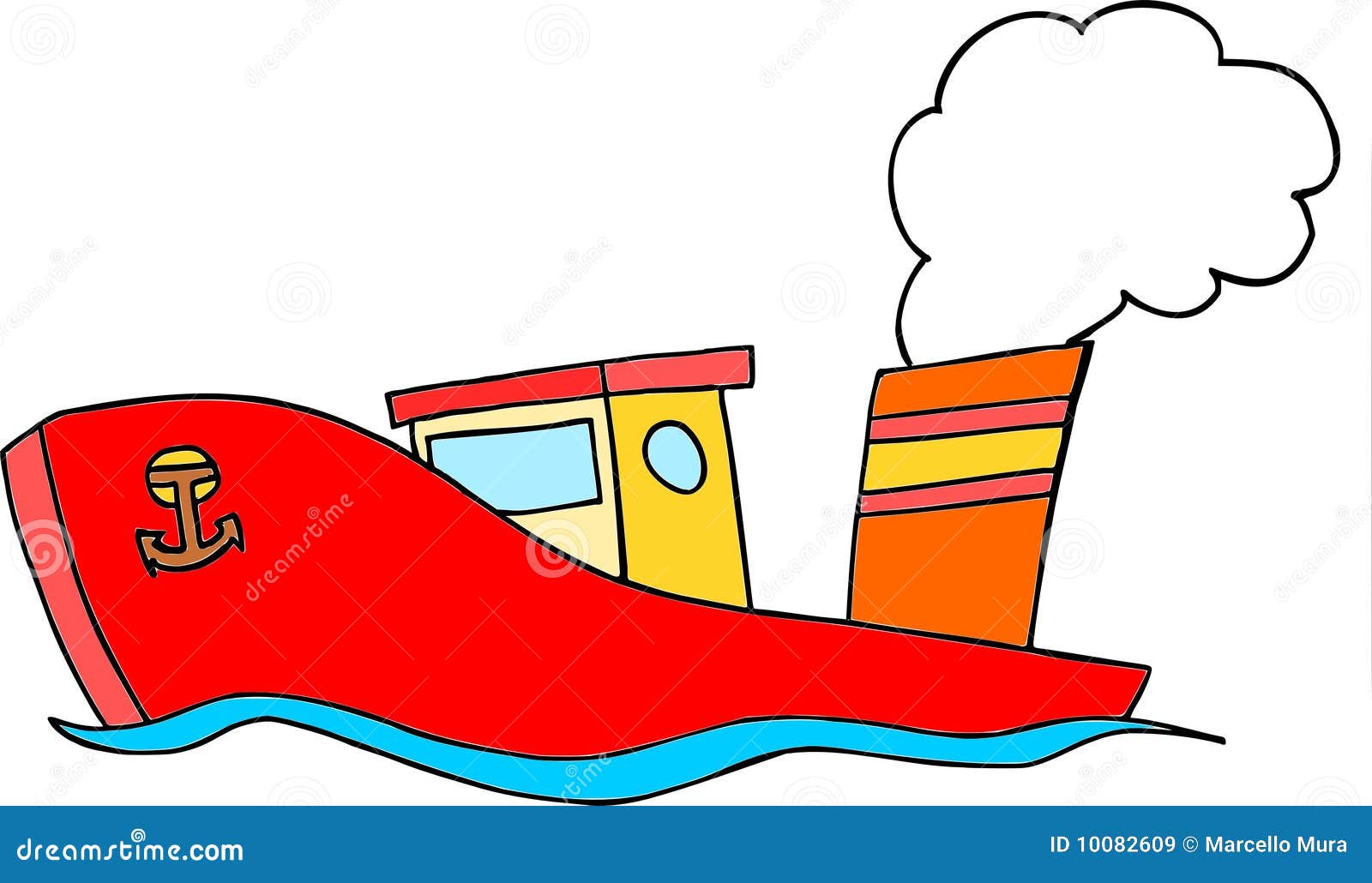 Barco de la historieta ilustración del vector. Ilustración de marina ...