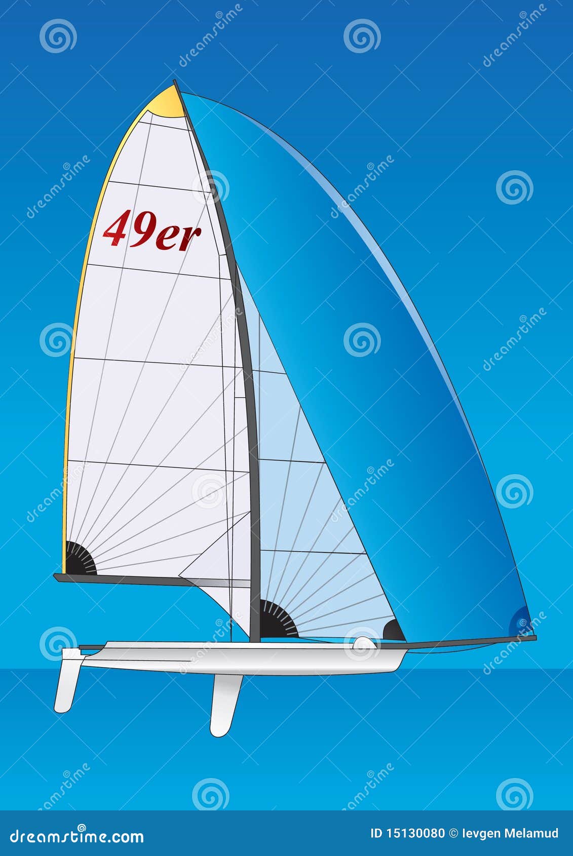 Barco de vela. bote 49er ilustración del vector. Ilustración de barco ...