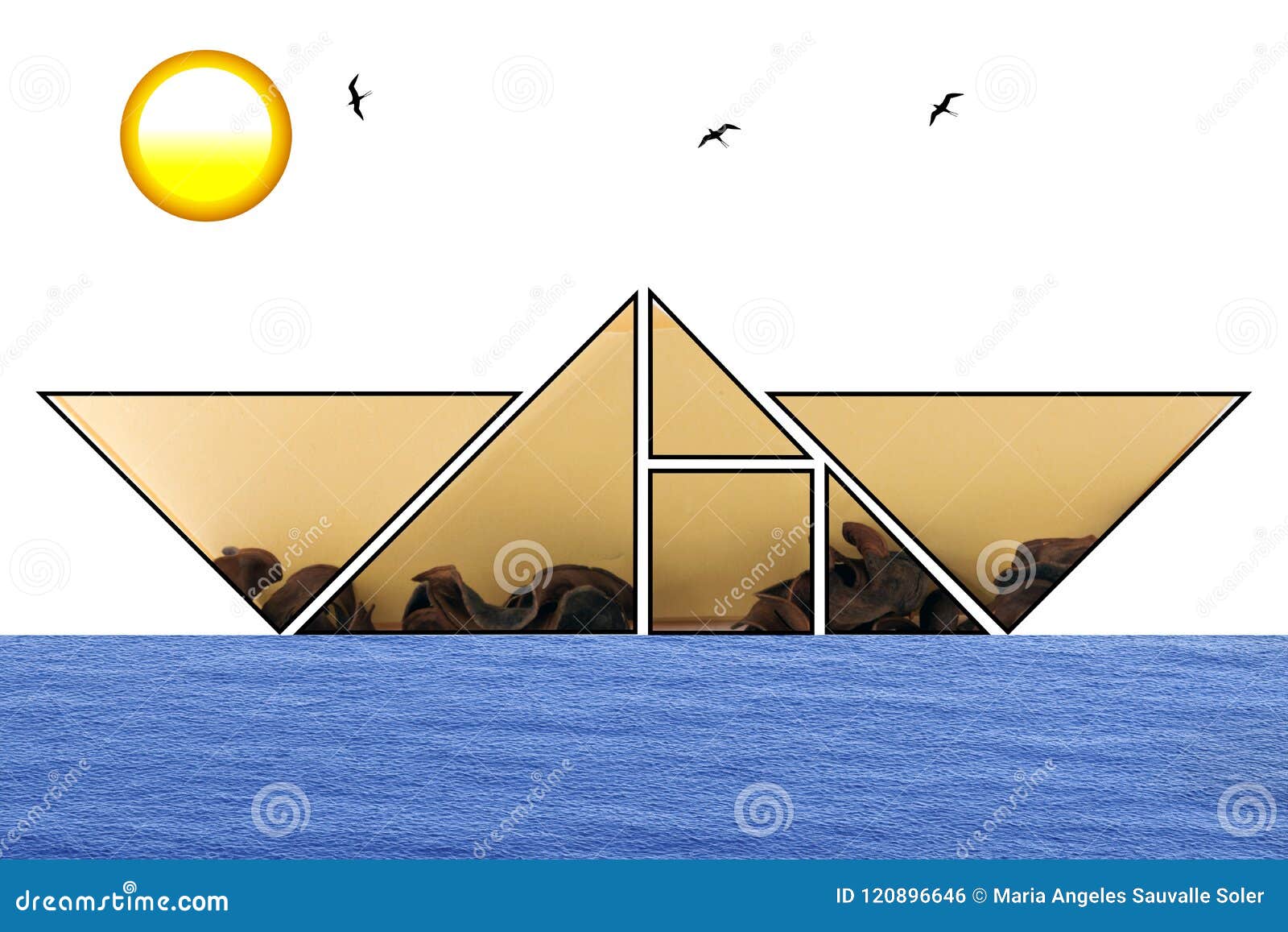 Barco do Tangram foto de stock. Imagem de criado, jogo - 120896646