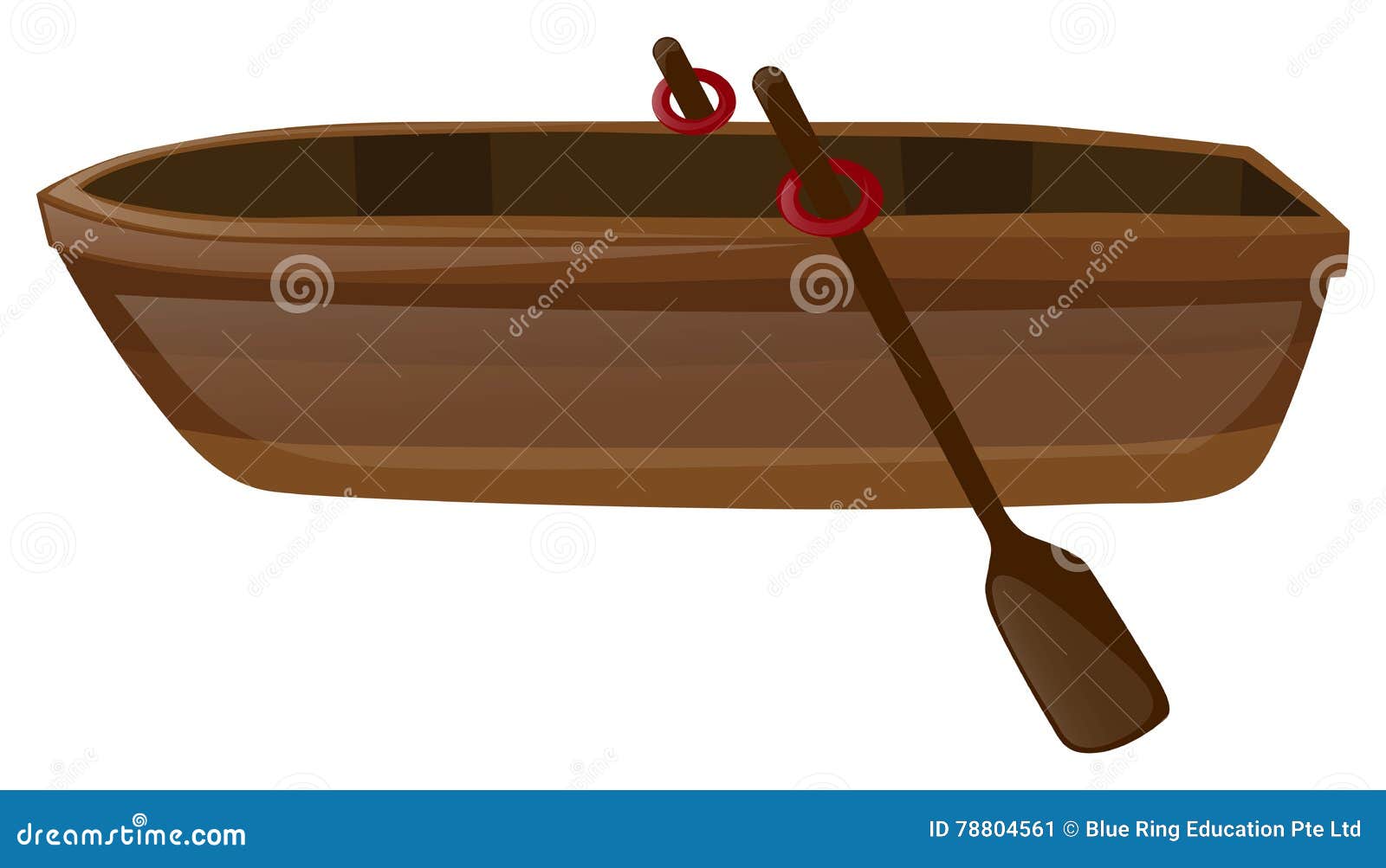 Barco a Remos Com Dois Remos Ilustração Stock - Ilustração de arte ...