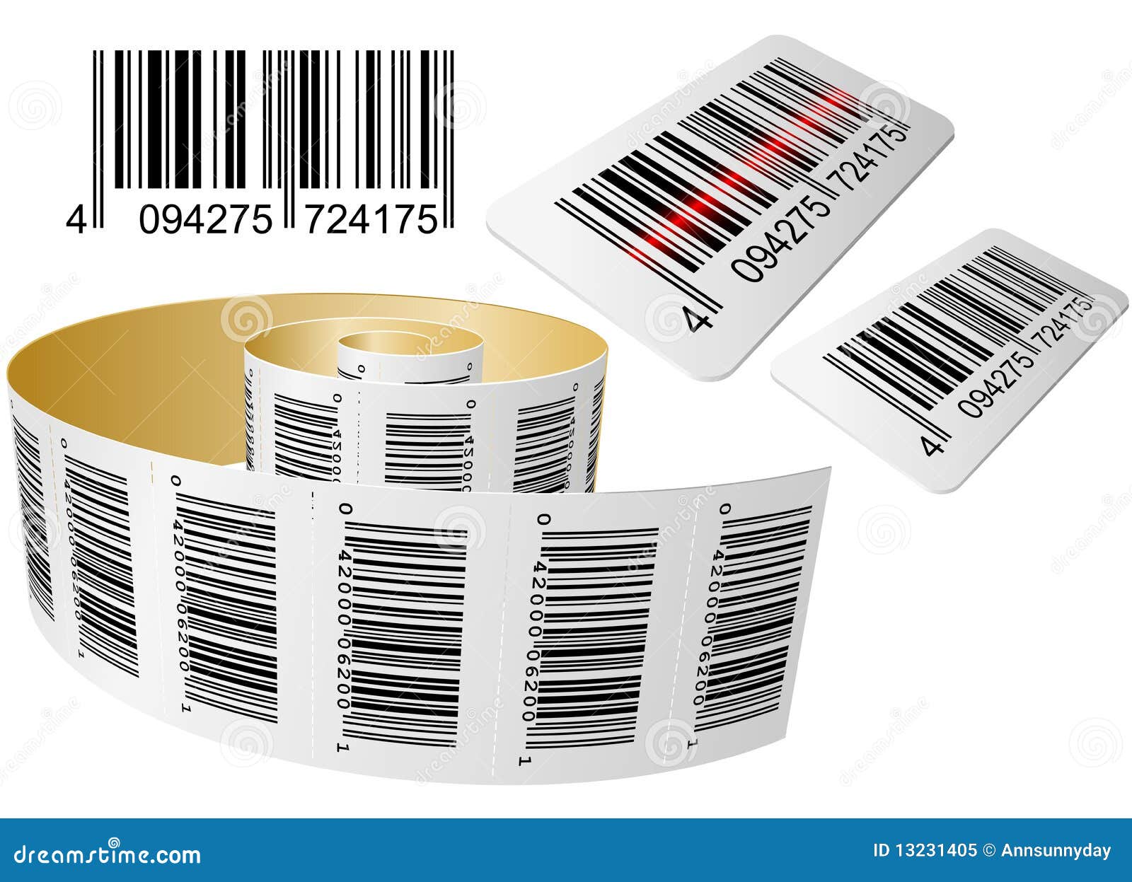 Barcode stock vector. Illustration of rolled, light, number - 13231405