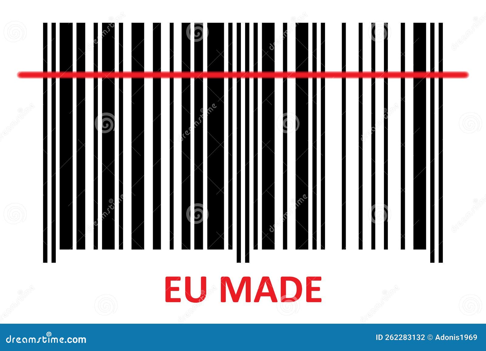 Eu made barcode on white stock illustration. Illustration of ...