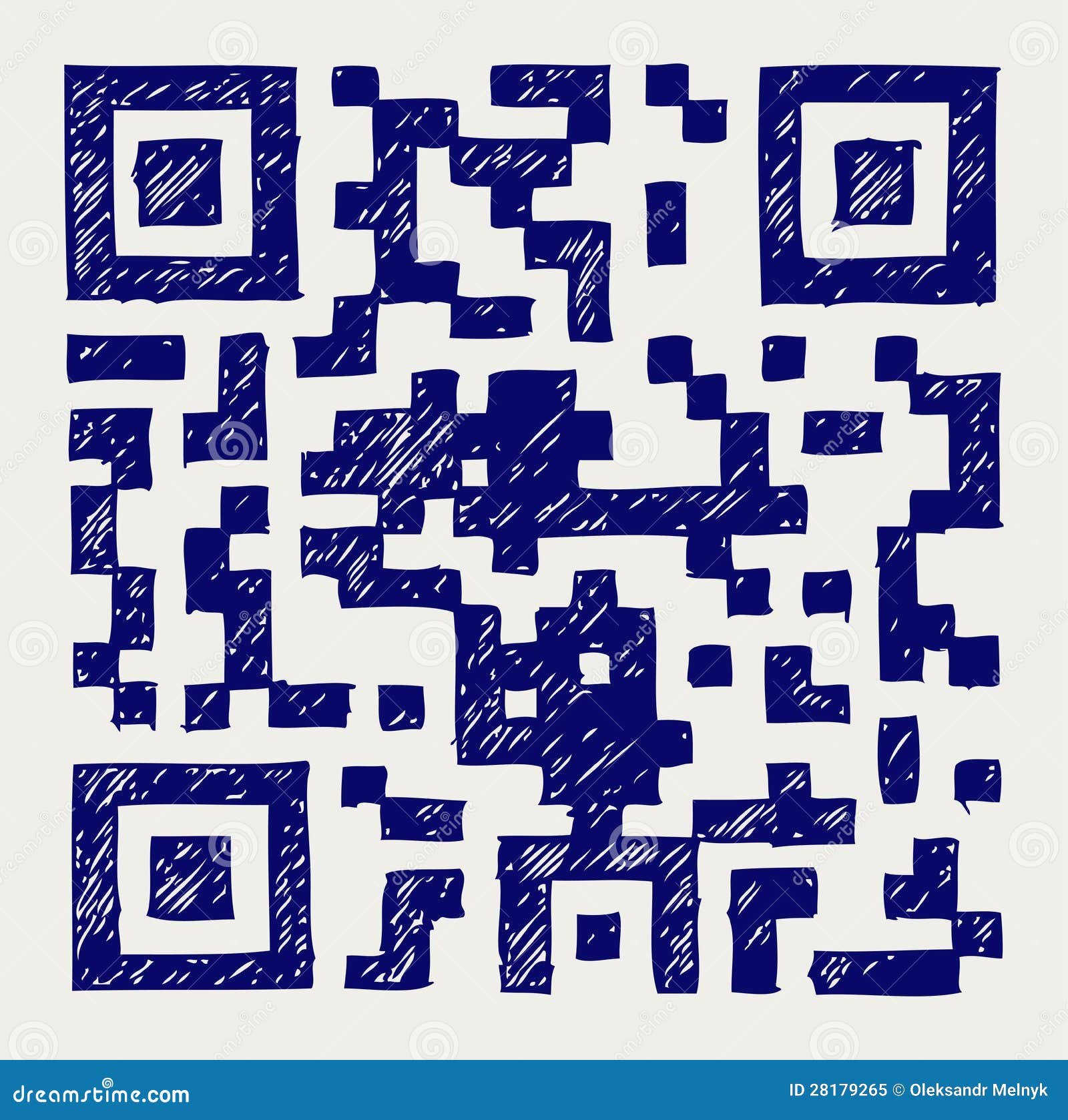 Doodle Barcode. Doodle QR Code. Hand Drawn Datum Symbols Collection ...