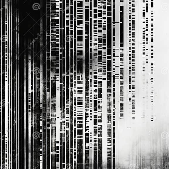 Digital Barcode Image with Vertical Straight Lines on Paper Stock ...