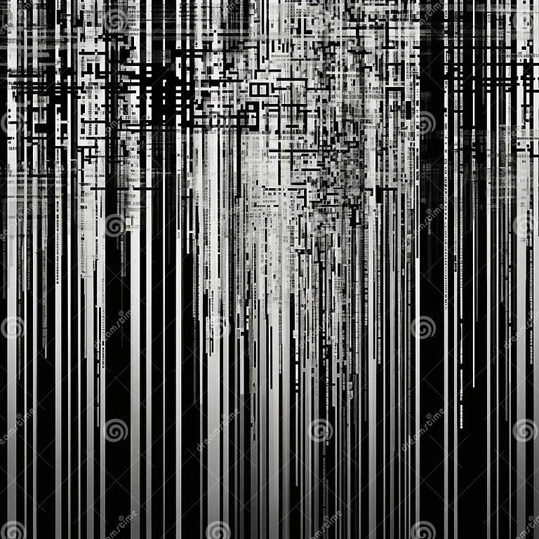 Digital Barcode Image with Vertical Straight Lines on Paper Stock ...