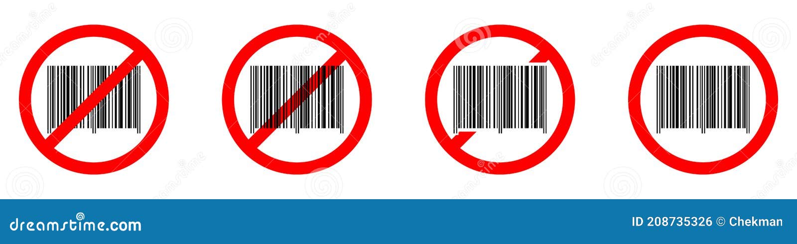 Prohibited Barcode Vector Symbol. No Scanning Allowed Sign. Red Circle ...