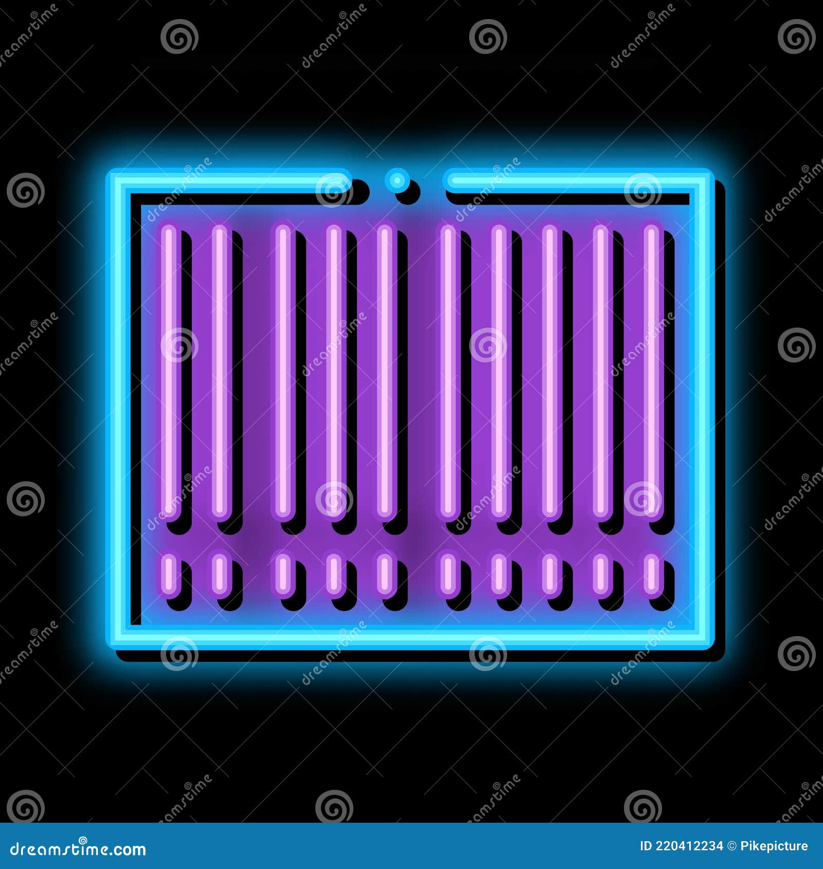 Barcode Bar Code Neon Glow Icon Illustration Stock Vector ...
