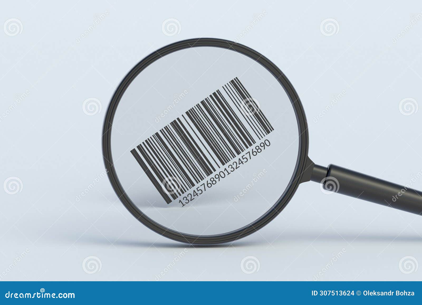 Barcode Behind Magnifying Glass. Stock Illustration - Illustration of ...