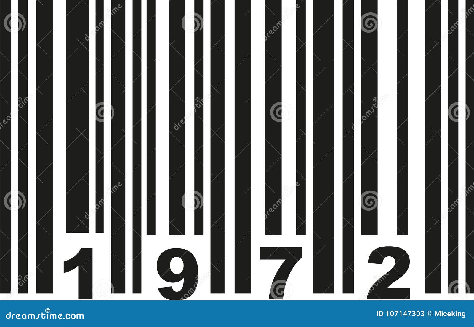 Barcode 1972 vector stock vector. Illustration of number - 107147303