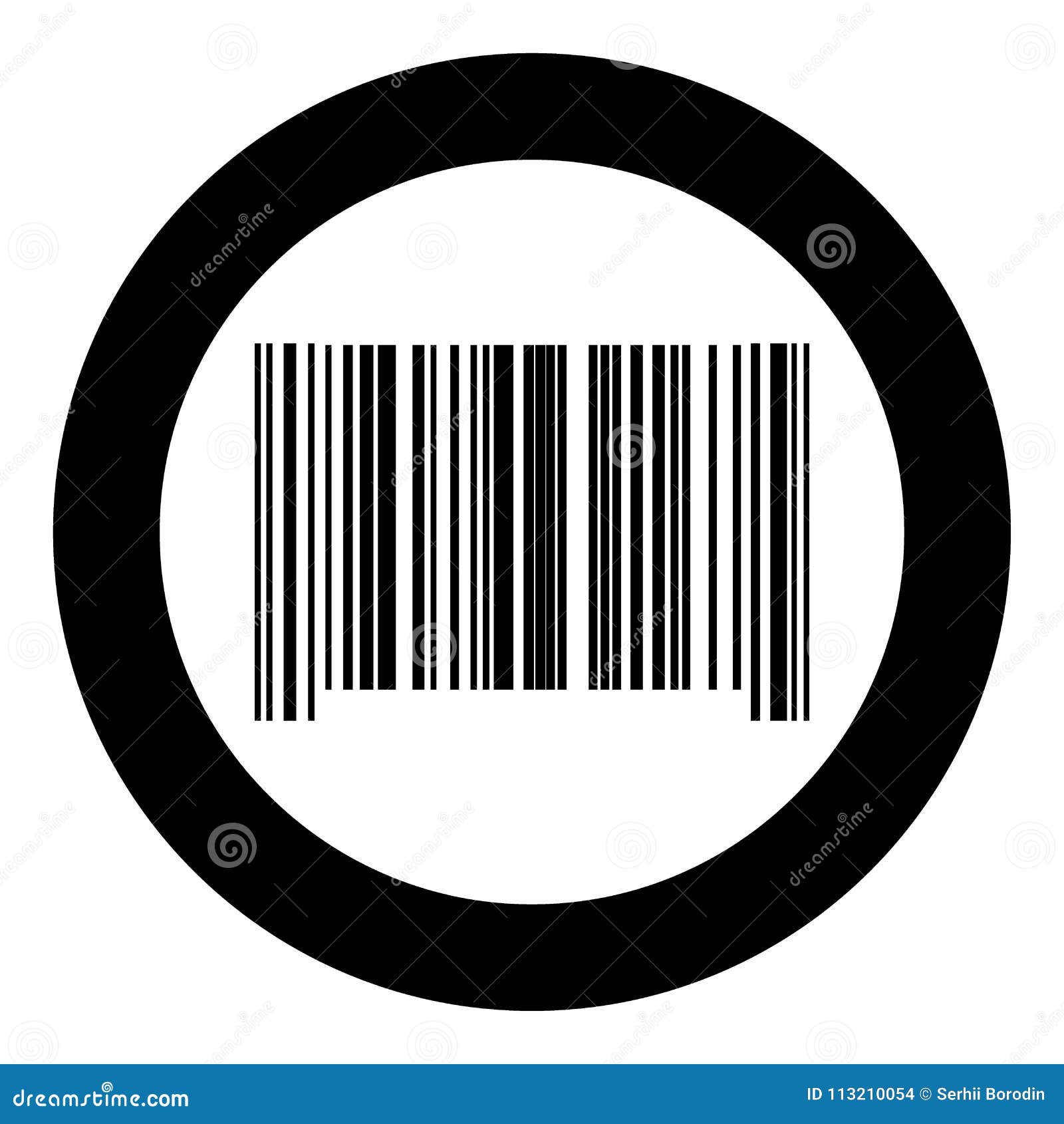 The Barcode the Black Color Icon in Circle or Round Stock Vector ...