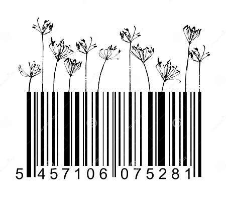 Barcode black flowers stock vector. Illustration of elements - 19402993