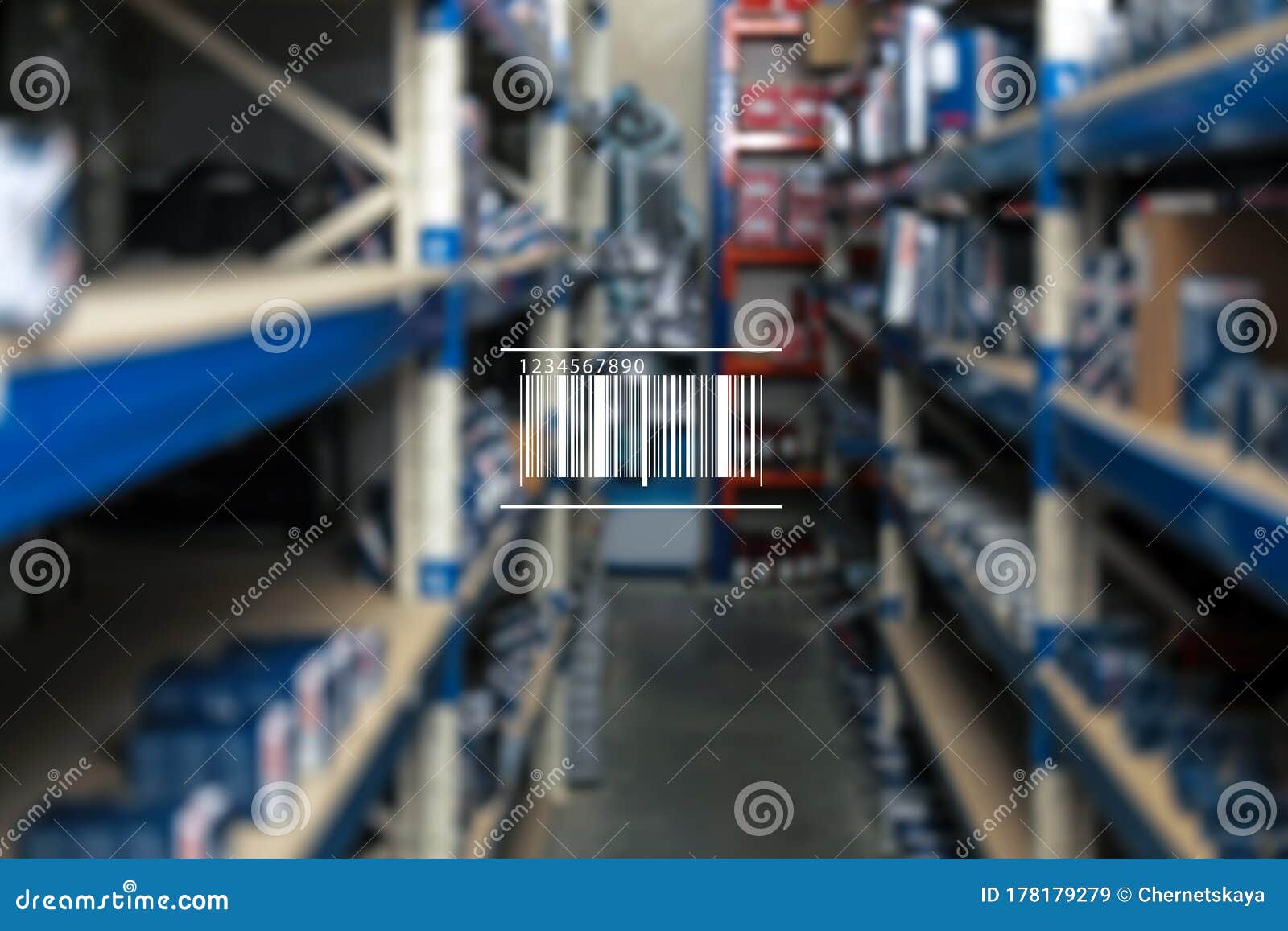 Barcode and Blurred View of Wholesale Shop Stock Image - Image of ...