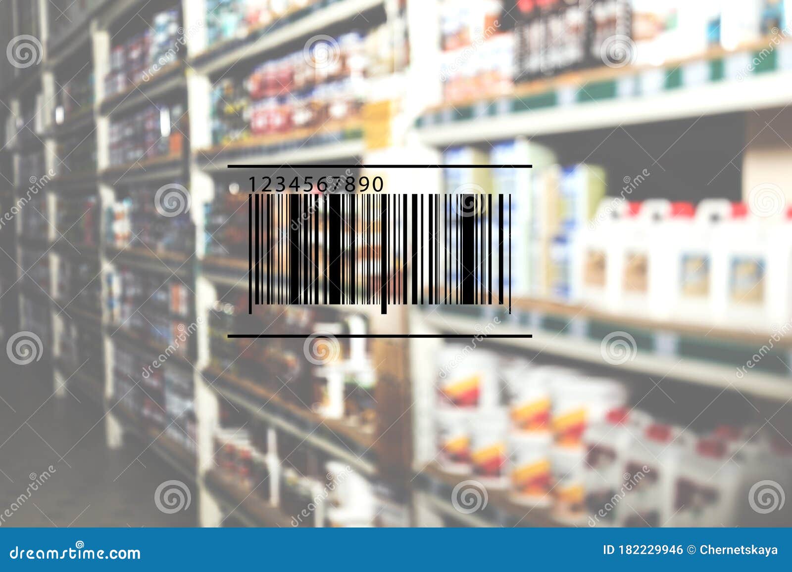 Barcode and Blurred View of Wholesale Warehouse Stock Photo - Image of ...
