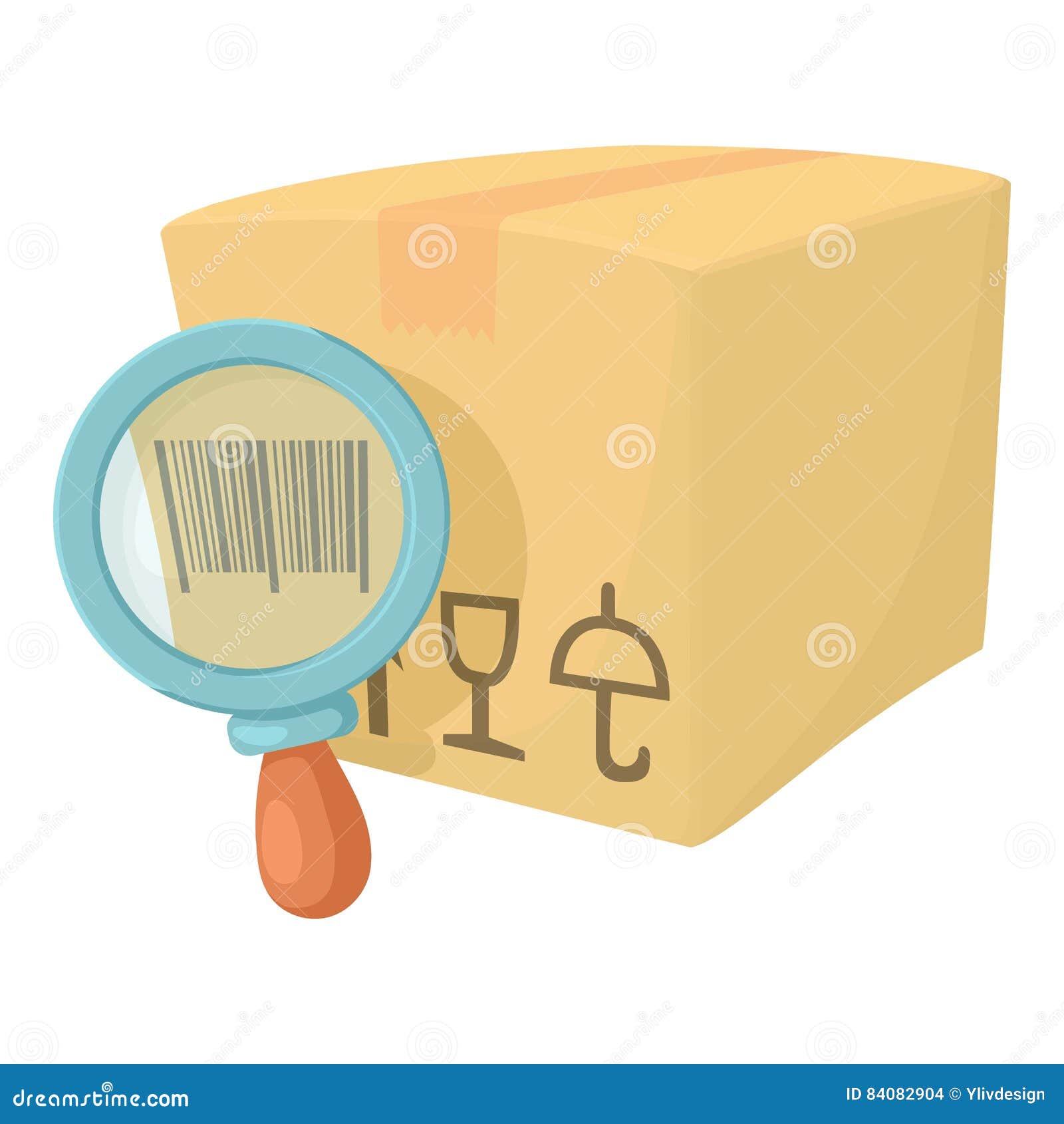 Barcode Box Icon, Cartoon Style Stock Vector - Illustration of price ...