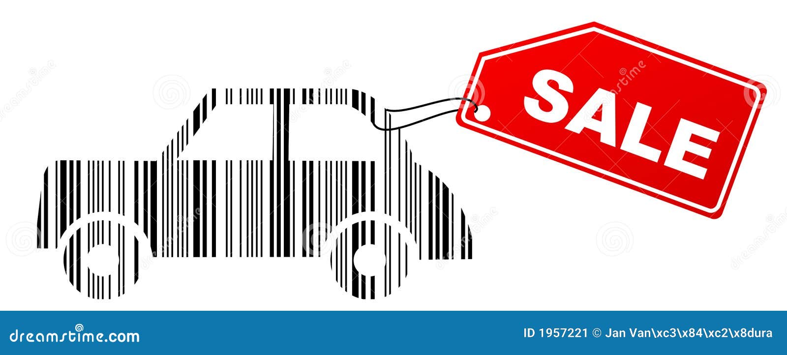 Barcode Car with Sale Label Stock Illustration - Illustration of ...
