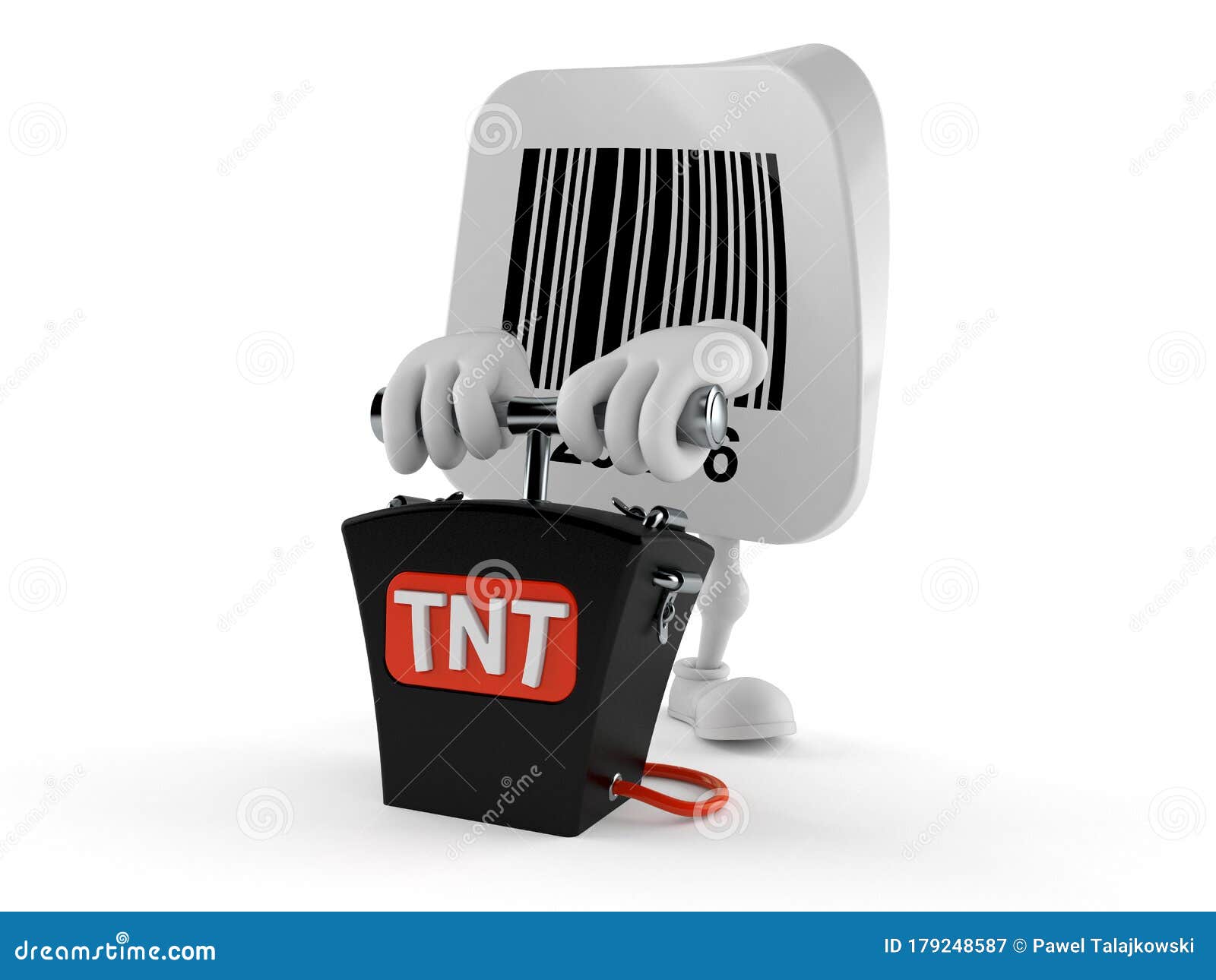 Barcode Character With Bomb Detonator Royalty-Free Illustration ...