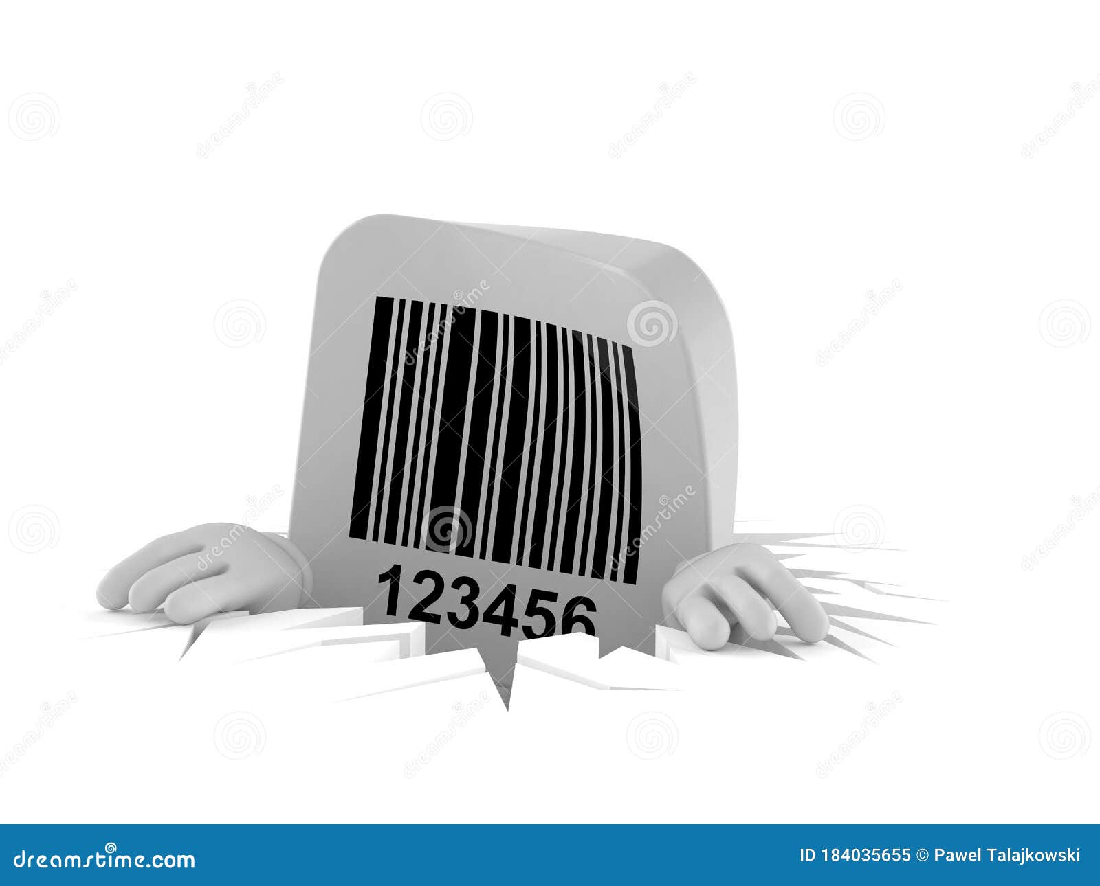 Barcode Character With Bomb Detonator Royalty-Free Illustration ...
