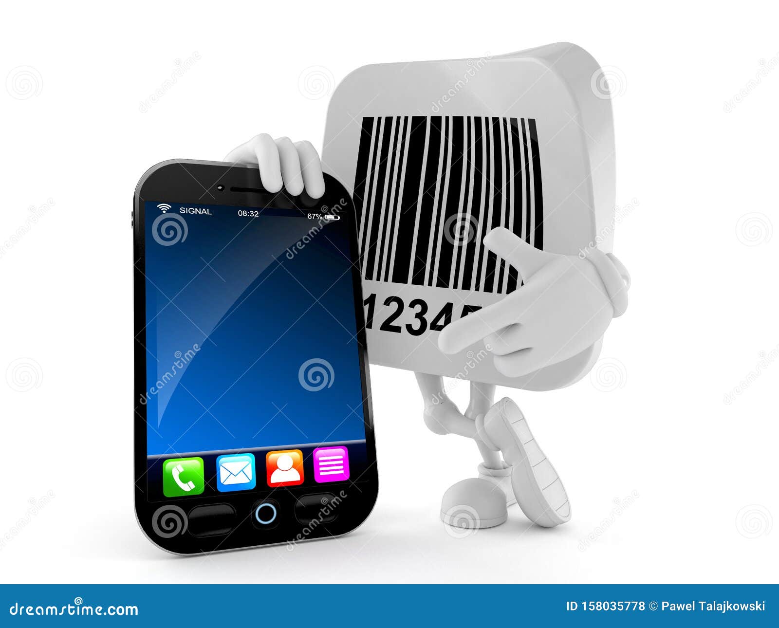 Barcode Character With Bomb Detonator Royalty-Free Illustration ...